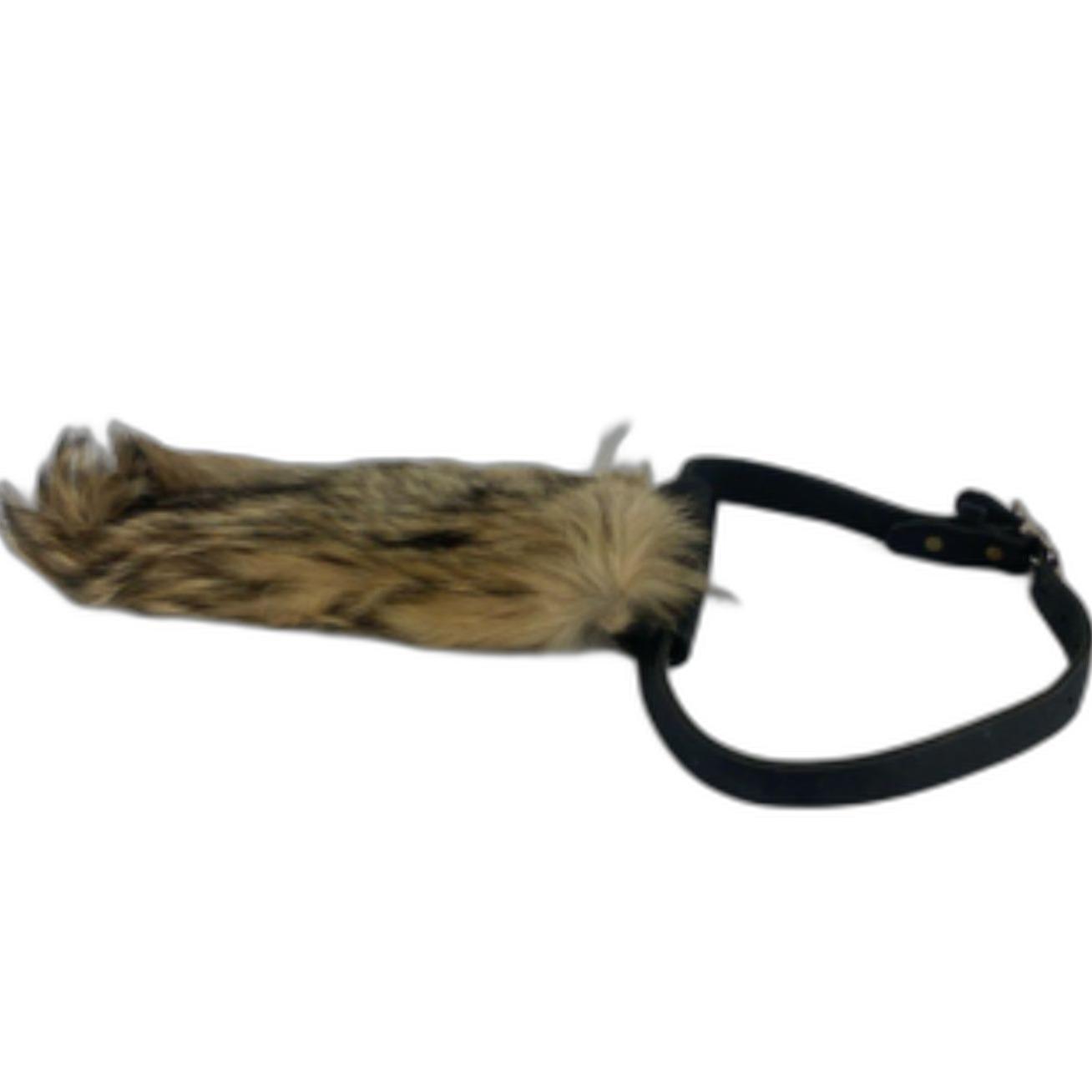 32" Belt With Handmade 16" Sheath Covered with Fox Fur For Weapon