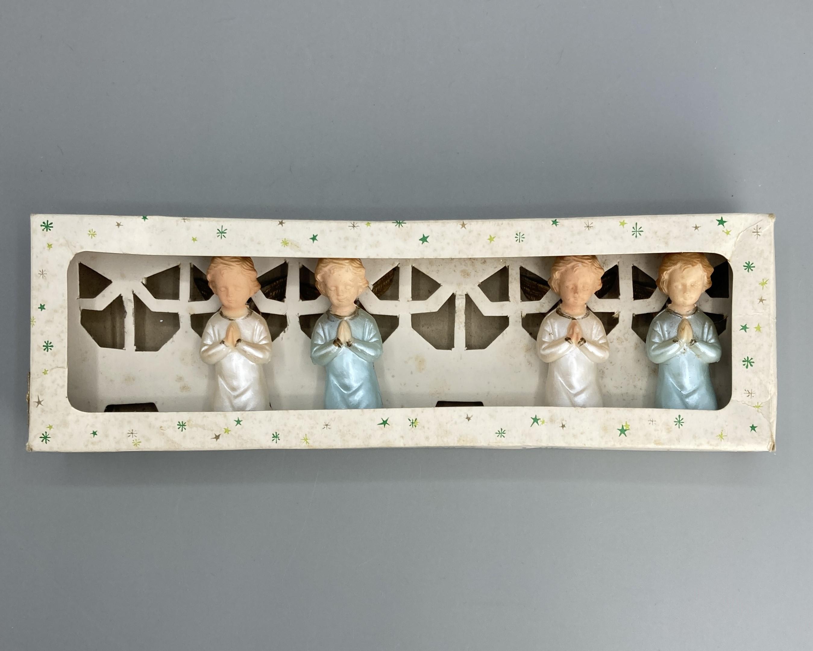 Four Praying Angels - Hand Decorated - Hong Kong Miniatures in OG Box ...