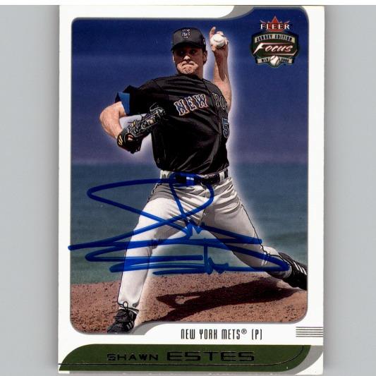 Shawn Estes Signed New York Mets 2002 Fleer Focus Baseball Card #68