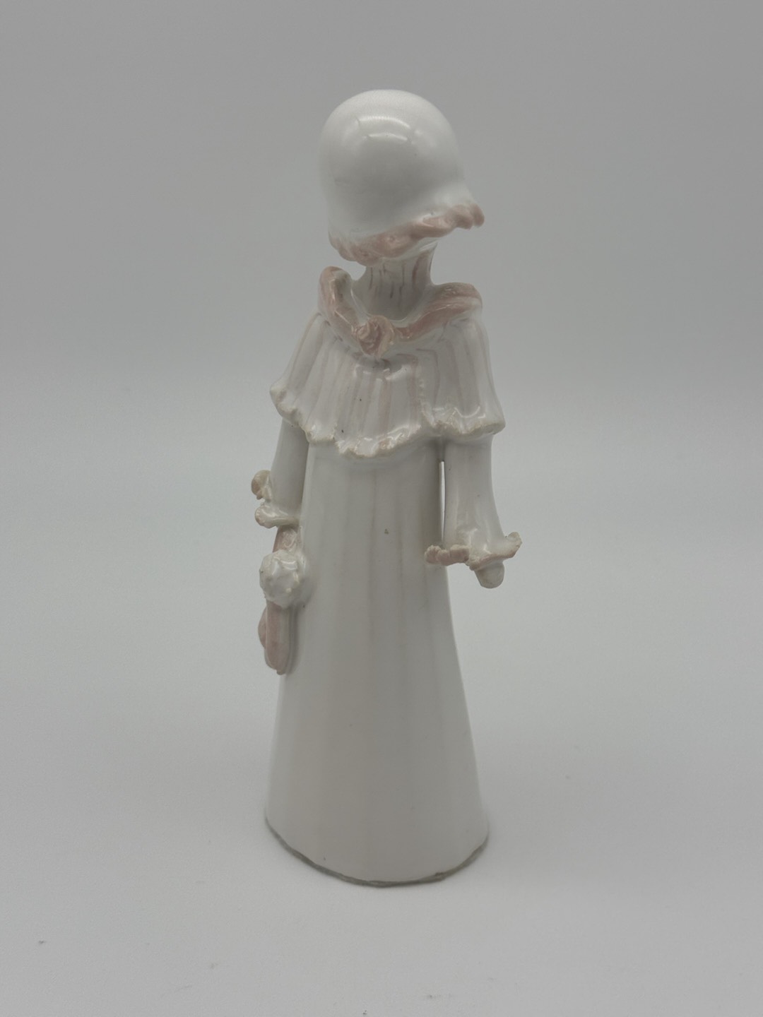 Vintage Louise Auger Pink and White Porcelain Girl Figurine With Babydoll