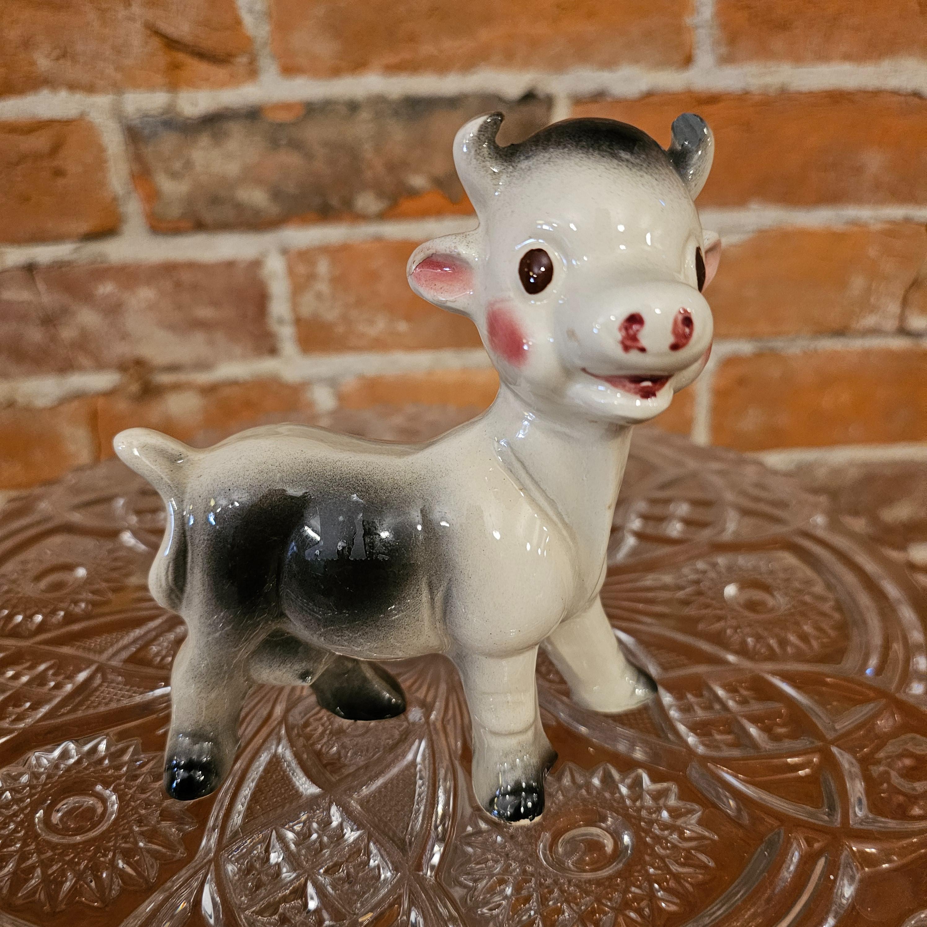 Vintage Rempel Black & White "Milky The Cow" Ceramic Figure 1950's ...