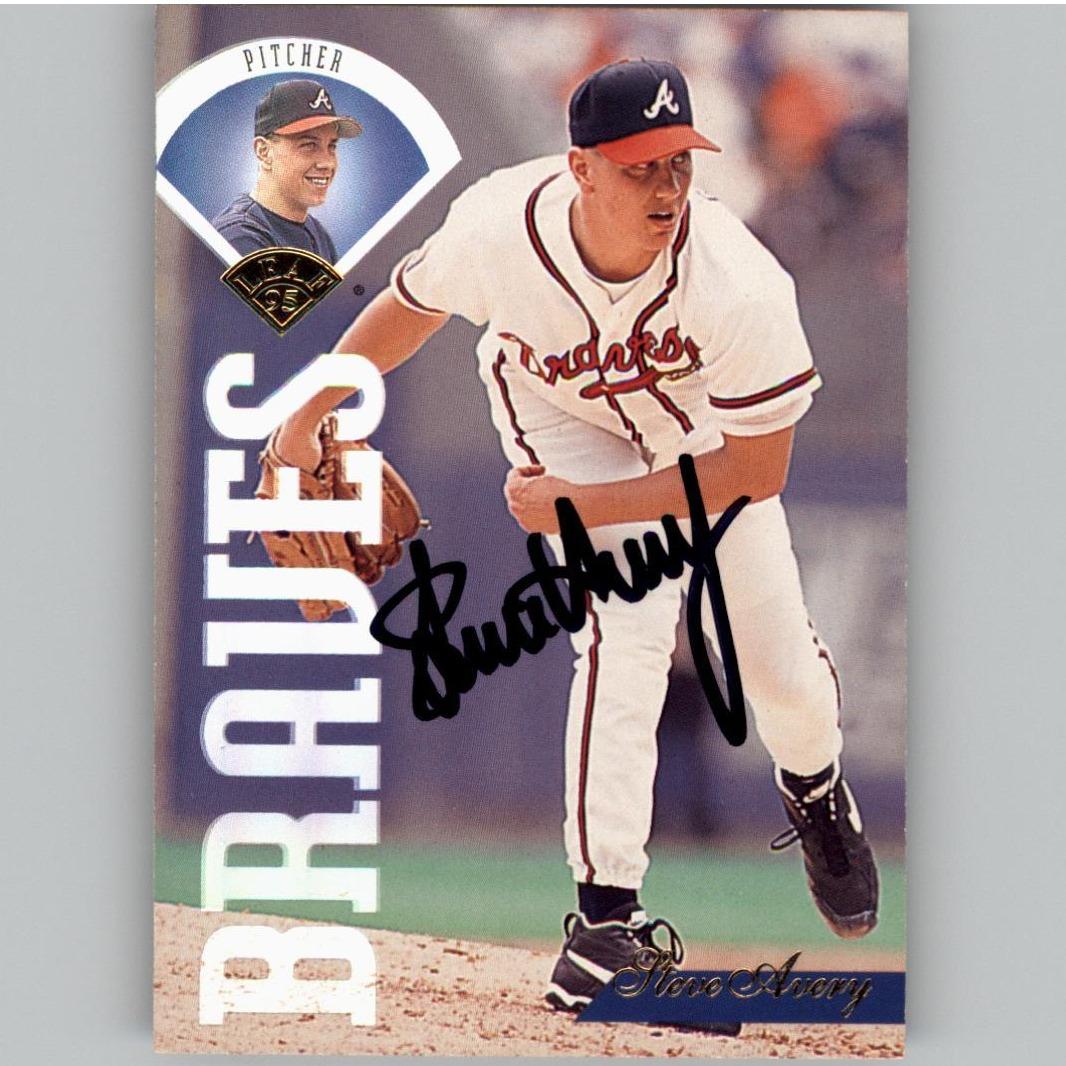 Steve Avery Signed Atlanta Braves 1995 Leaf Baseball Card #209