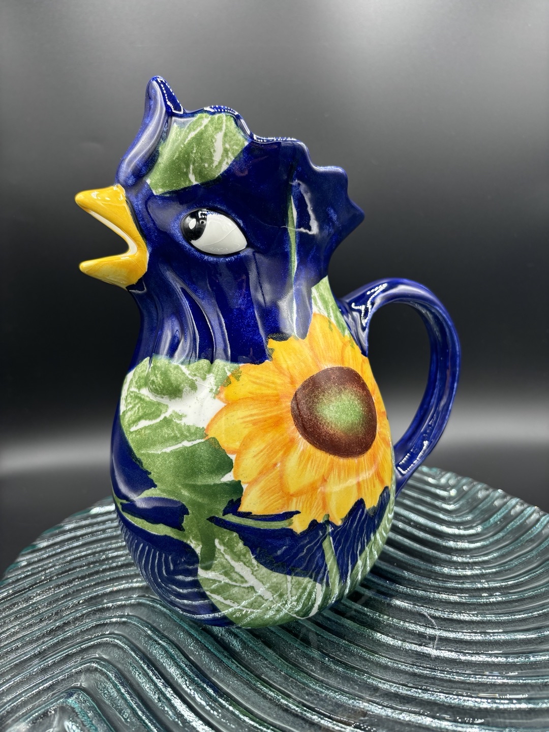Made In Italy Bird Pitcher With Sunflower