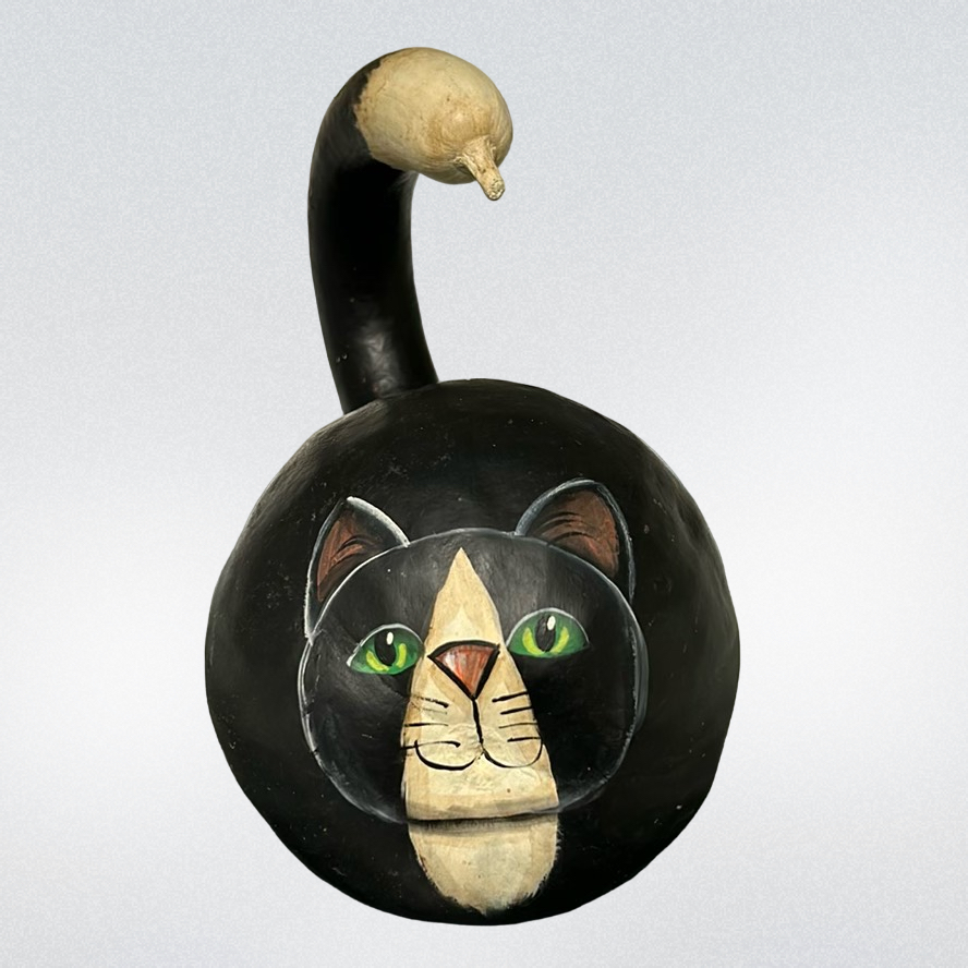 Hand Painted Cat Gourd