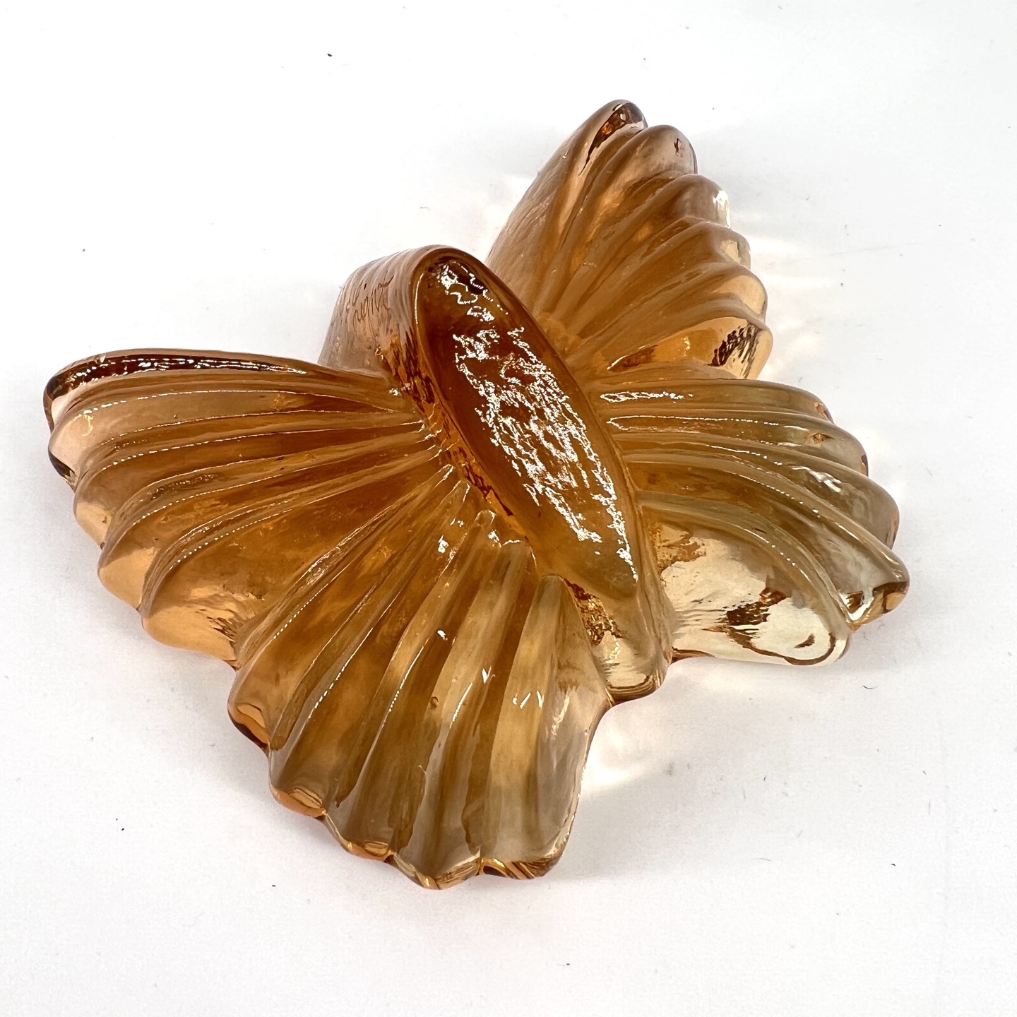Fire & Light Glass Butterfly Paperweight Signed