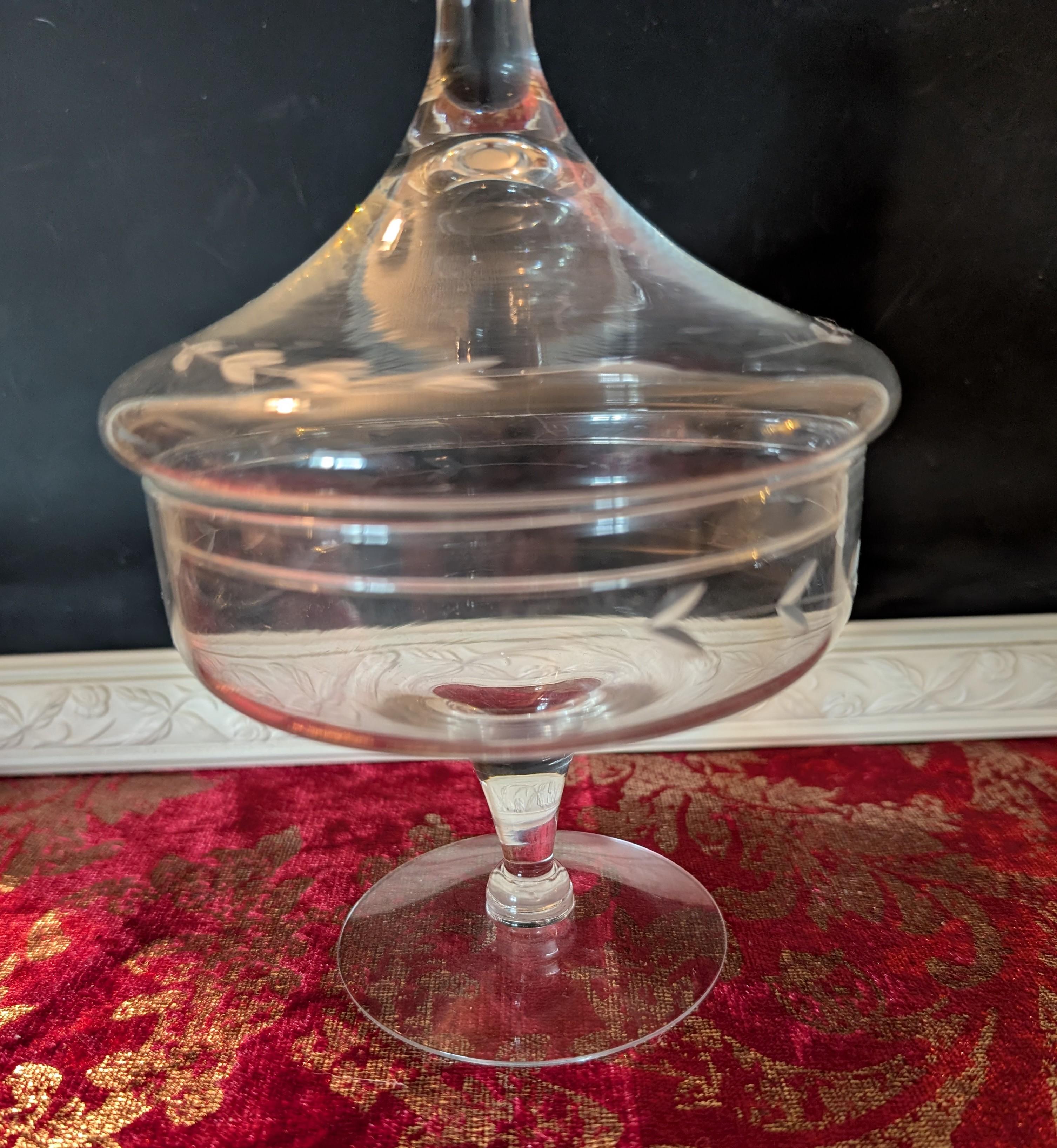Vintage Princess House Clear Candy Glass Compote with Lid With Etched ...