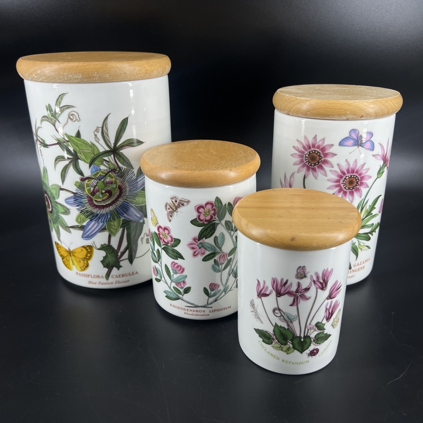 Set 4 Portmeirion Floral Botanic Garden Canisters