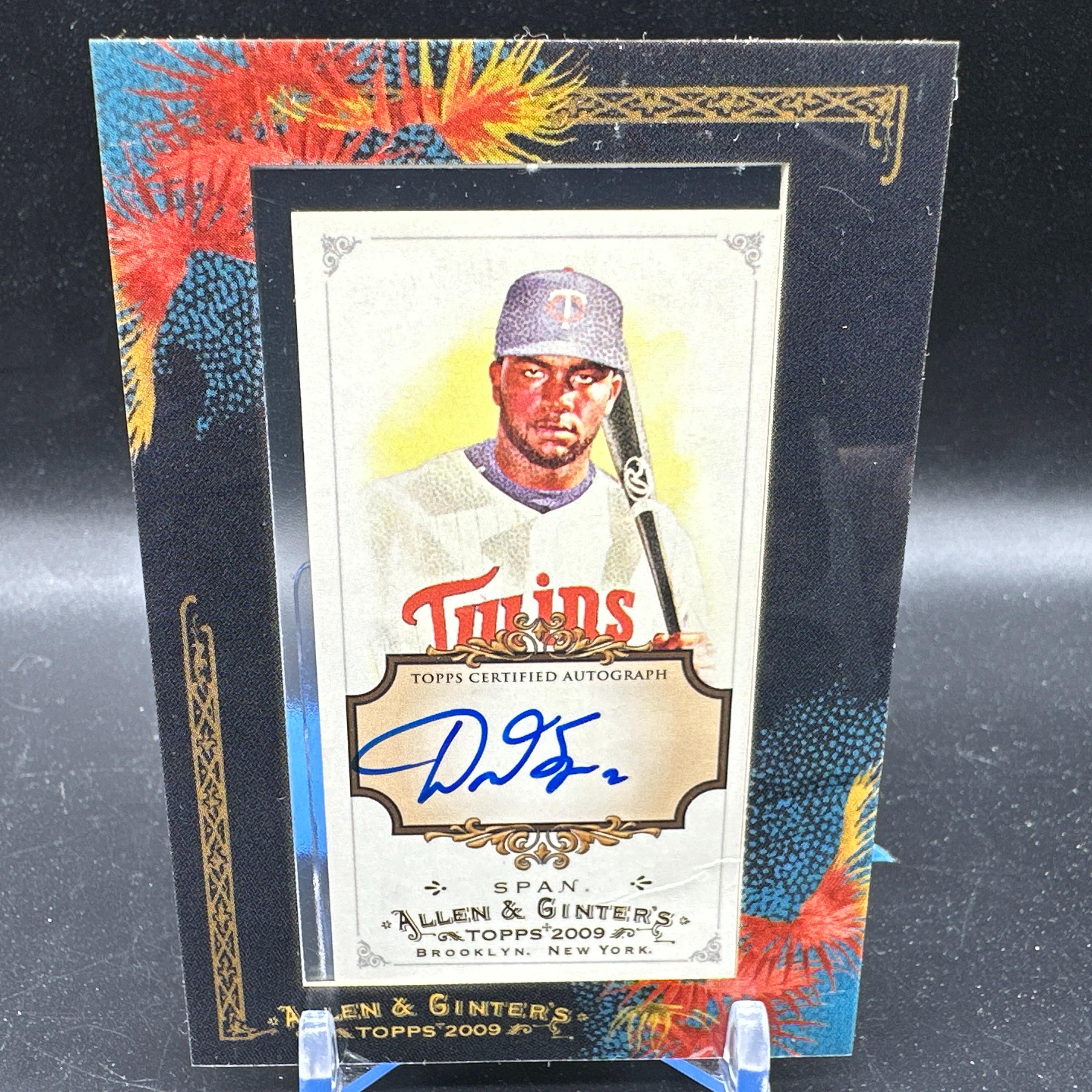 Denard Span Auto Framed Mini 2009 Topps Allen & Ginter AGA-DS Autograph ...