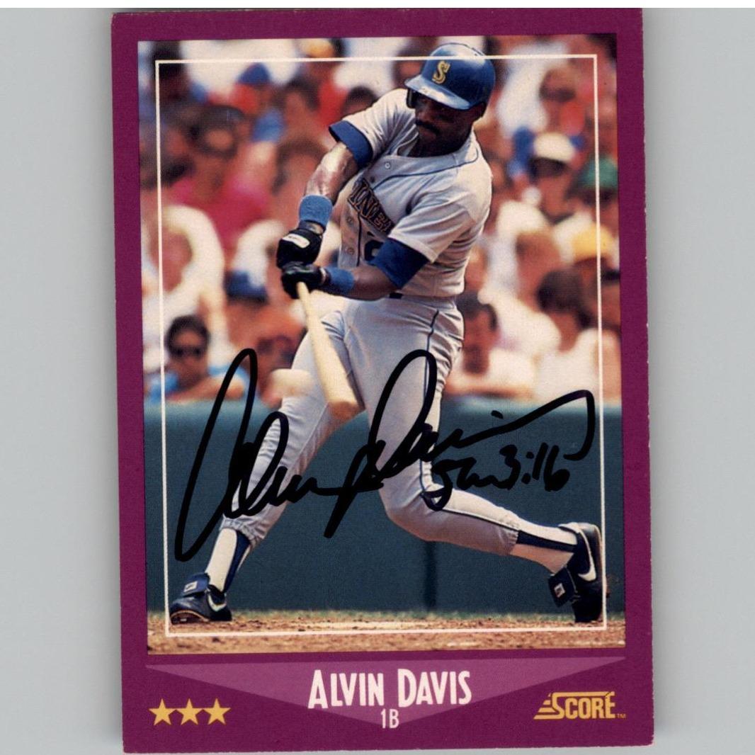 Alvin Davis Signed Seattle Mariners 1988 Score Baseball Card #83