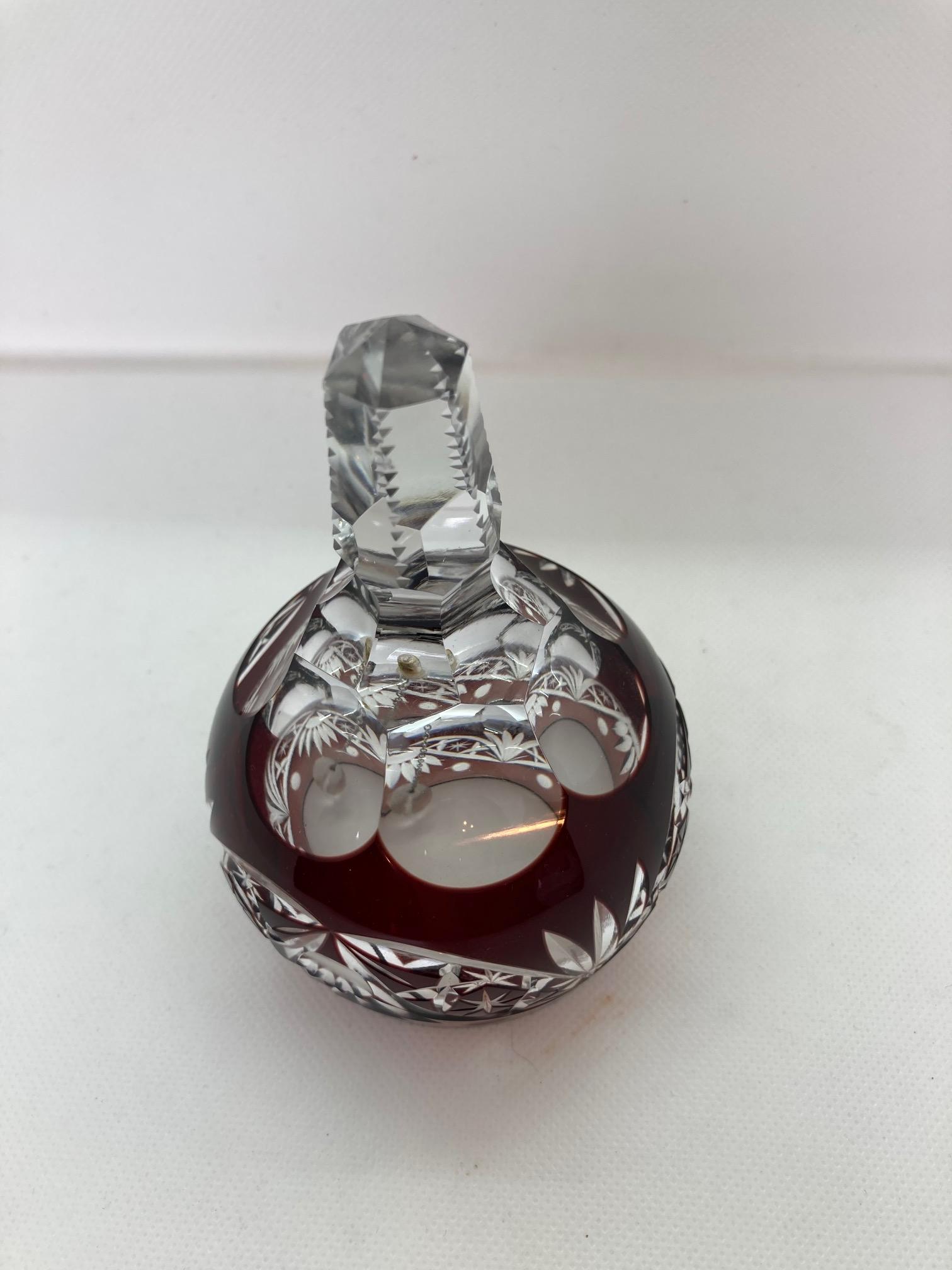 Czech Ruby Red Crystal Bell, Cut to Clear