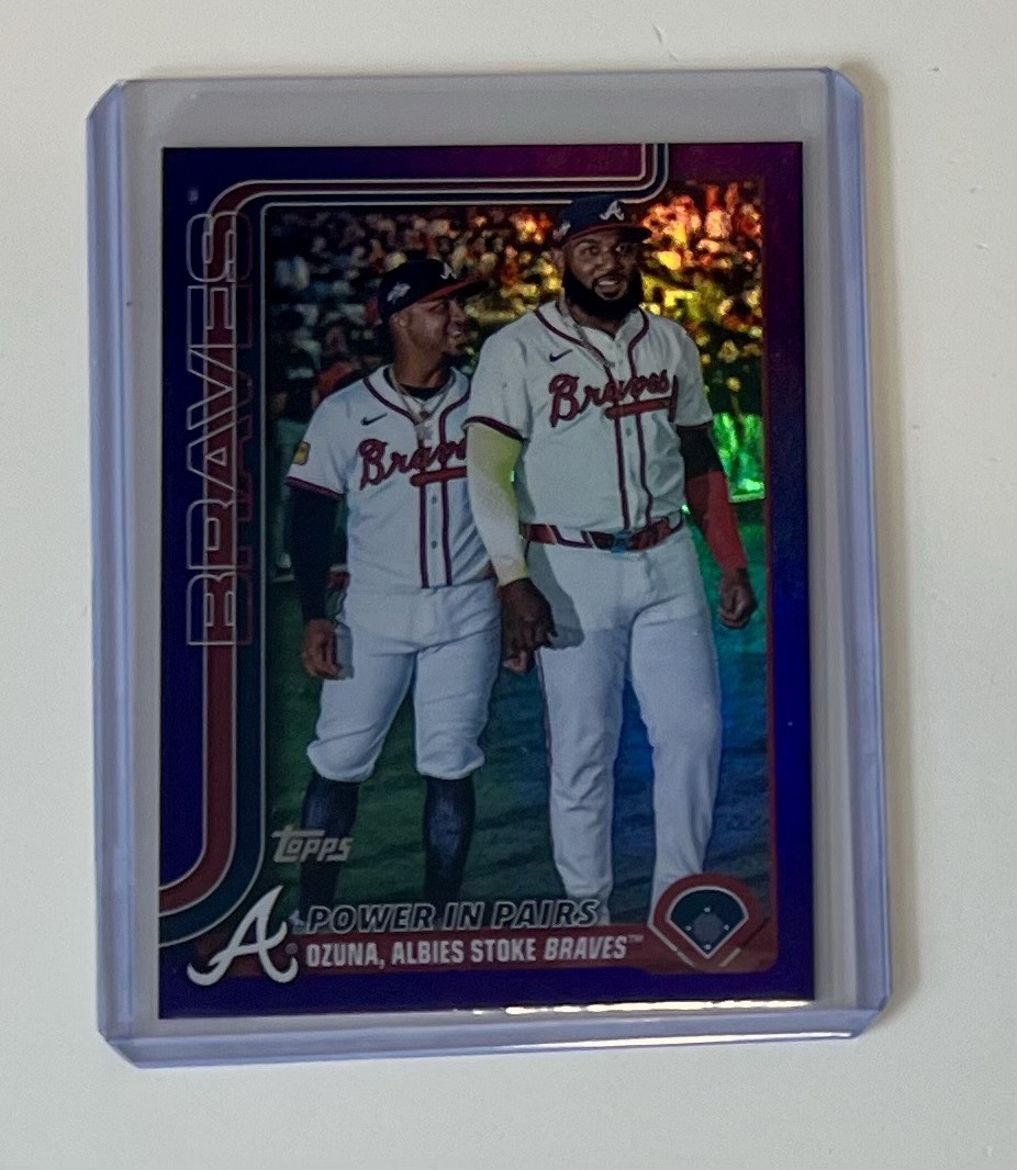 Ozzie Albies Marcell Ozuna Power In Pairs Purple Rainbow Foil /250 ...