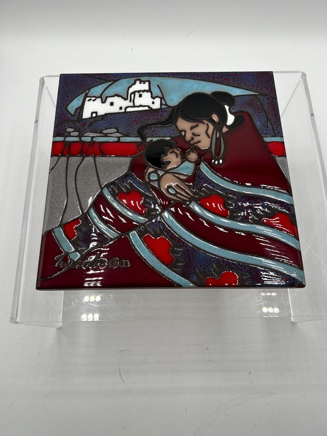 Cleo Teissedre Mother And Child Tile Art 6 X 6