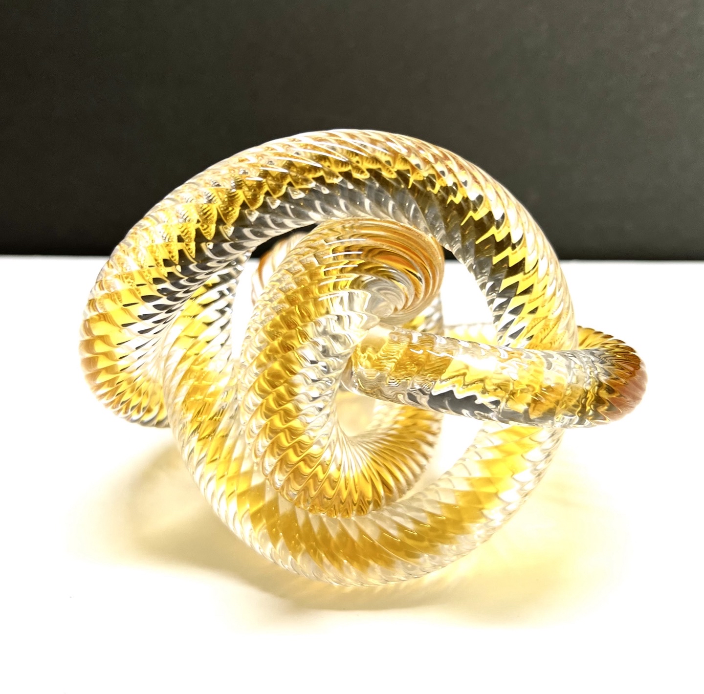 Vintage INFINITY ROPE Paperweight, 3 Inch Knotted Yellow Design, Signed ...