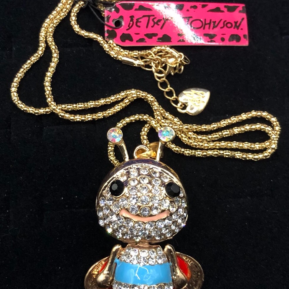New Old Stock Betsey Johnson Bumble Bee Necklace 29" Chain