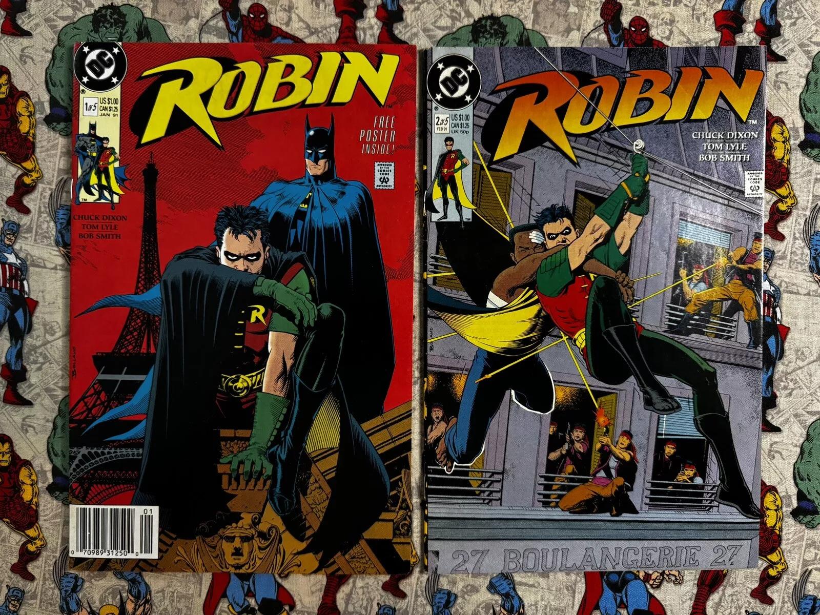 DC Comics Robin #1 Newsstand Key 1st App Lynx with Poster 1991 Mixed ...