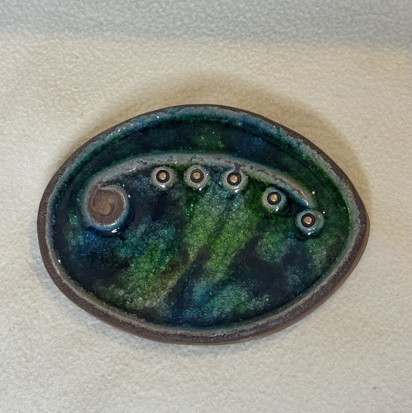 Art Pottery Wall Plaque - Signed MIRO New Zealand