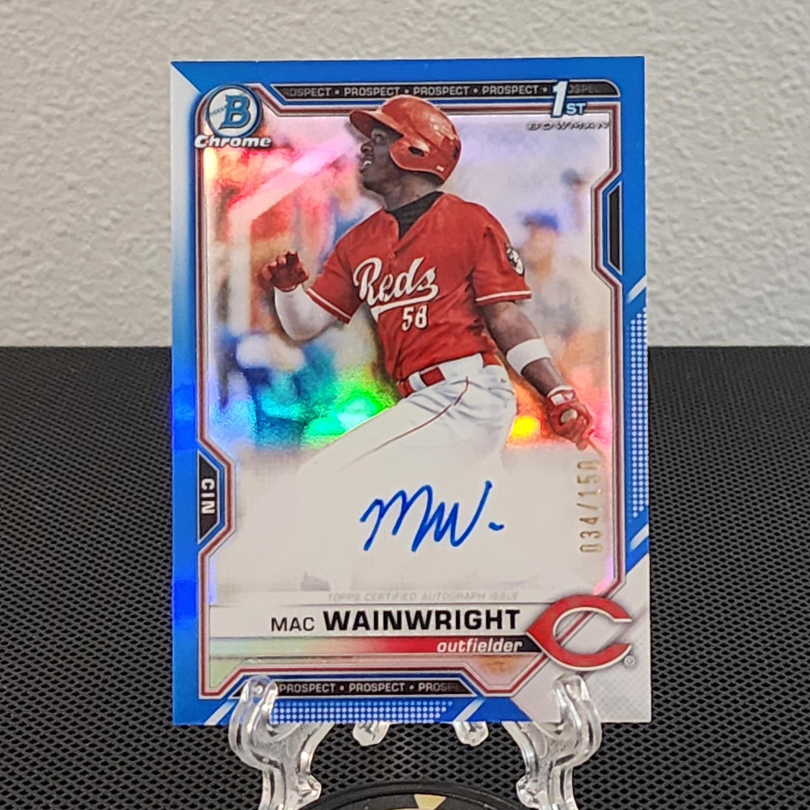Mac Wainwright 2021 Bowman Chrome Prospects 1st Auto Blue Refractor ...