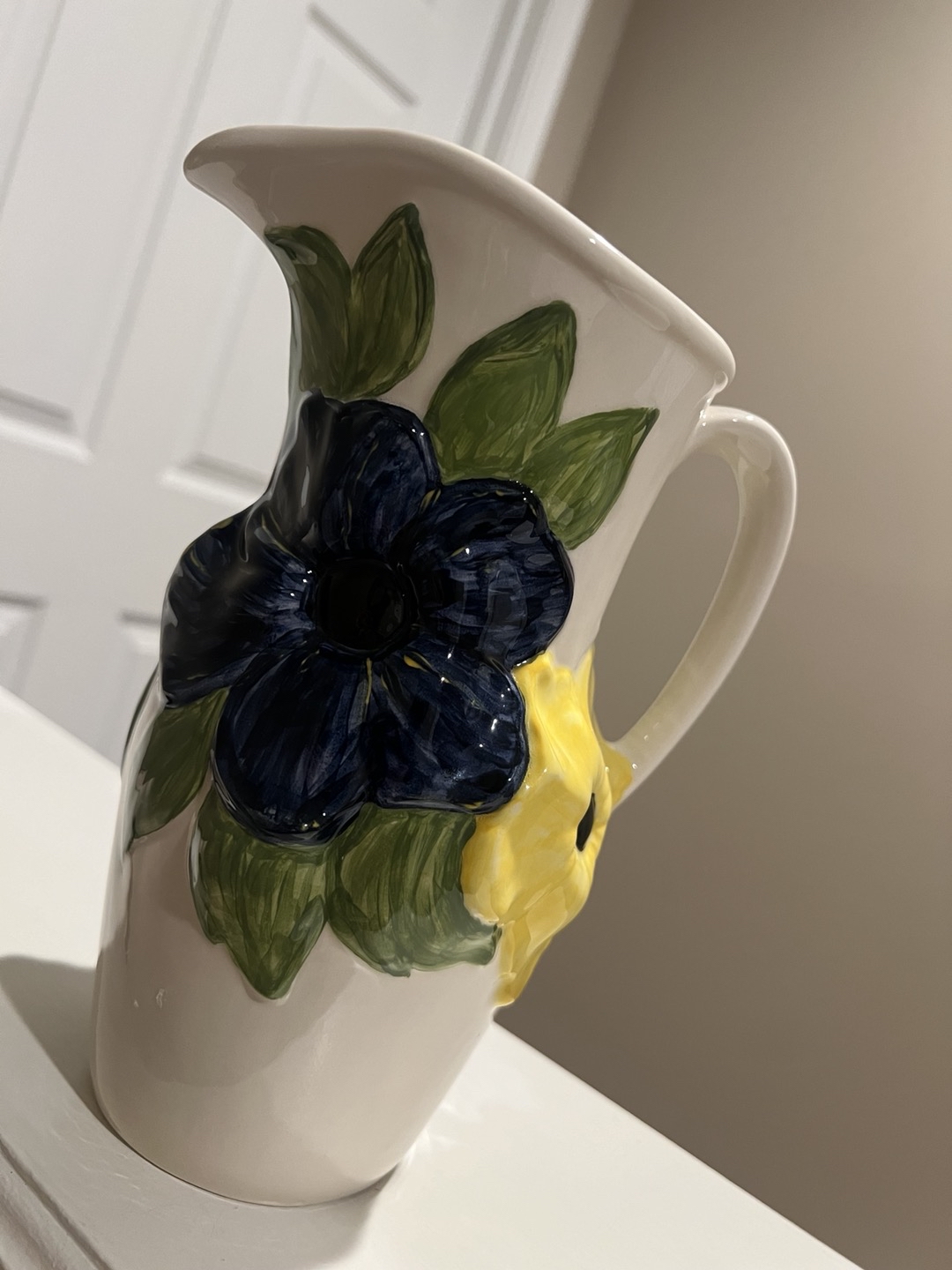 Straight Out Of The 1970’s Is This Beautiful Holland Mold Ceramic Pitcher.