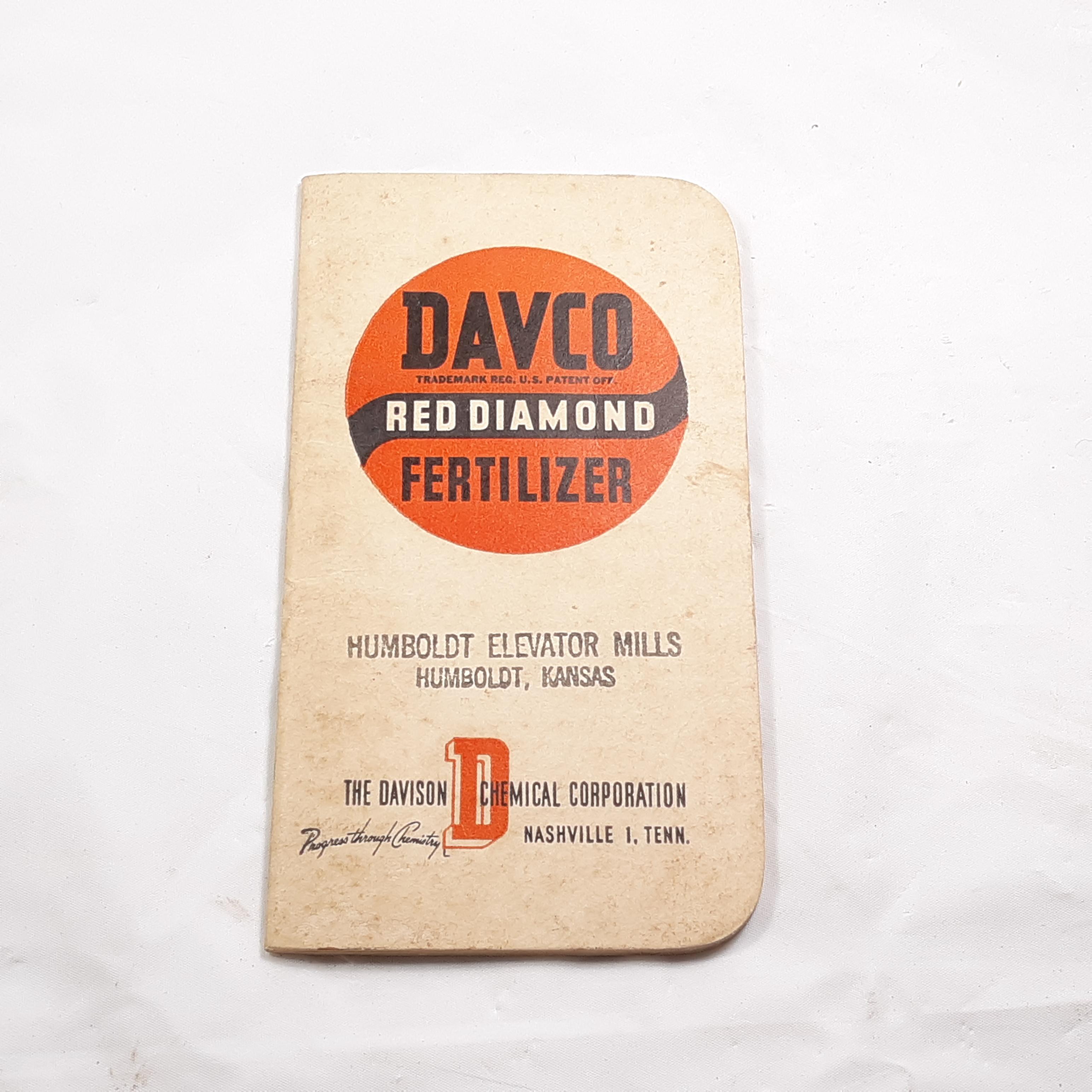 Davco Red Diamond Fertilizer Humbolt Elevator Mills KS Vintage Farmer ...
