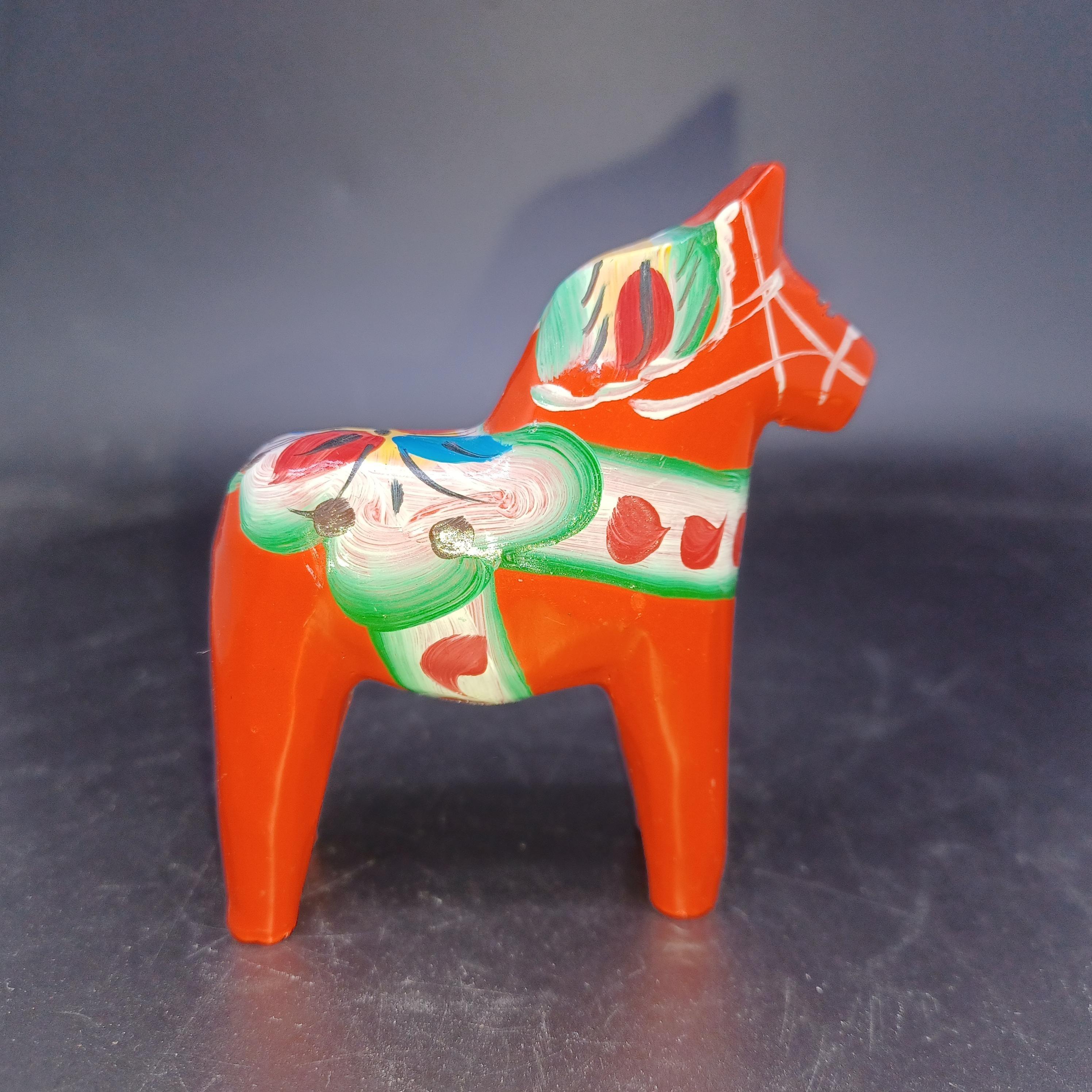 Vintage Swedish Dala Horse Made in Sweden Red/Orange Folk Art Horse ...