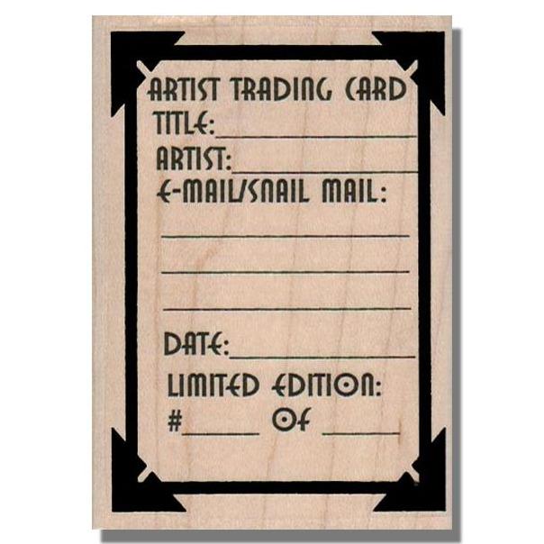 Artist Trading Cards Back ATC Rubber Stamp