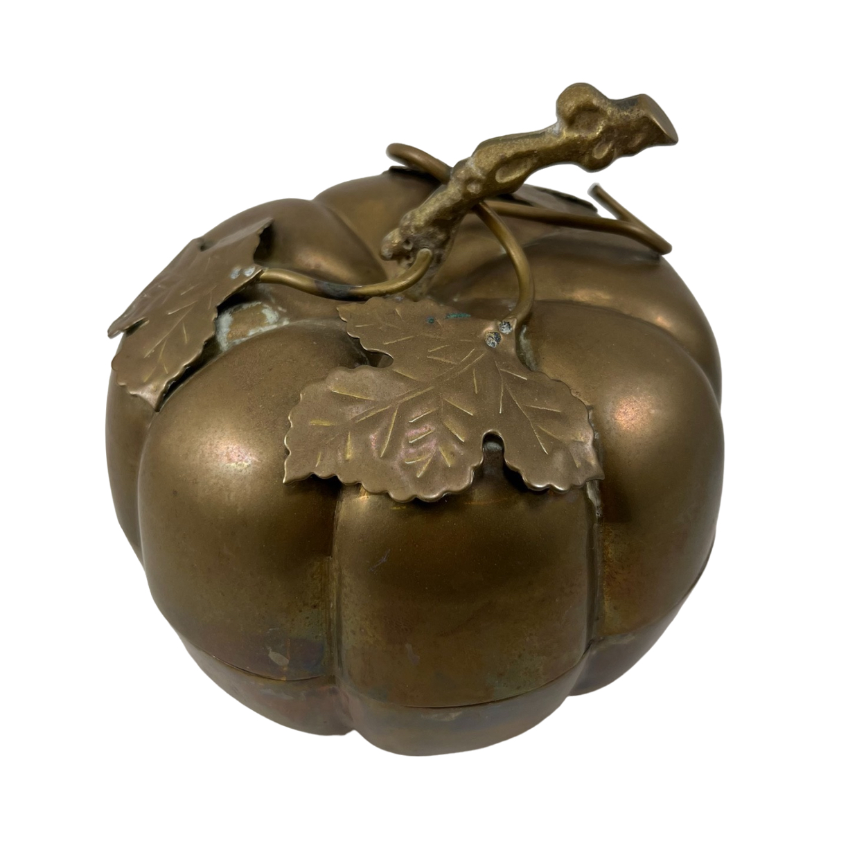 Brass Pumpkin Lidded Container, Halloween Decor, Fall Decor