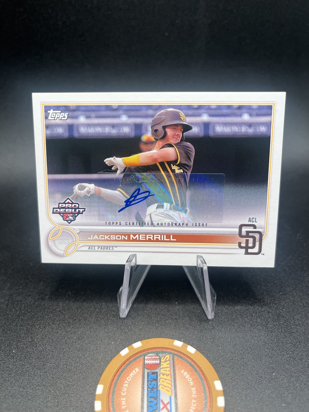 Jackson Merrill Auto 2022 Pro Debut Baseball Card San Diego Padres