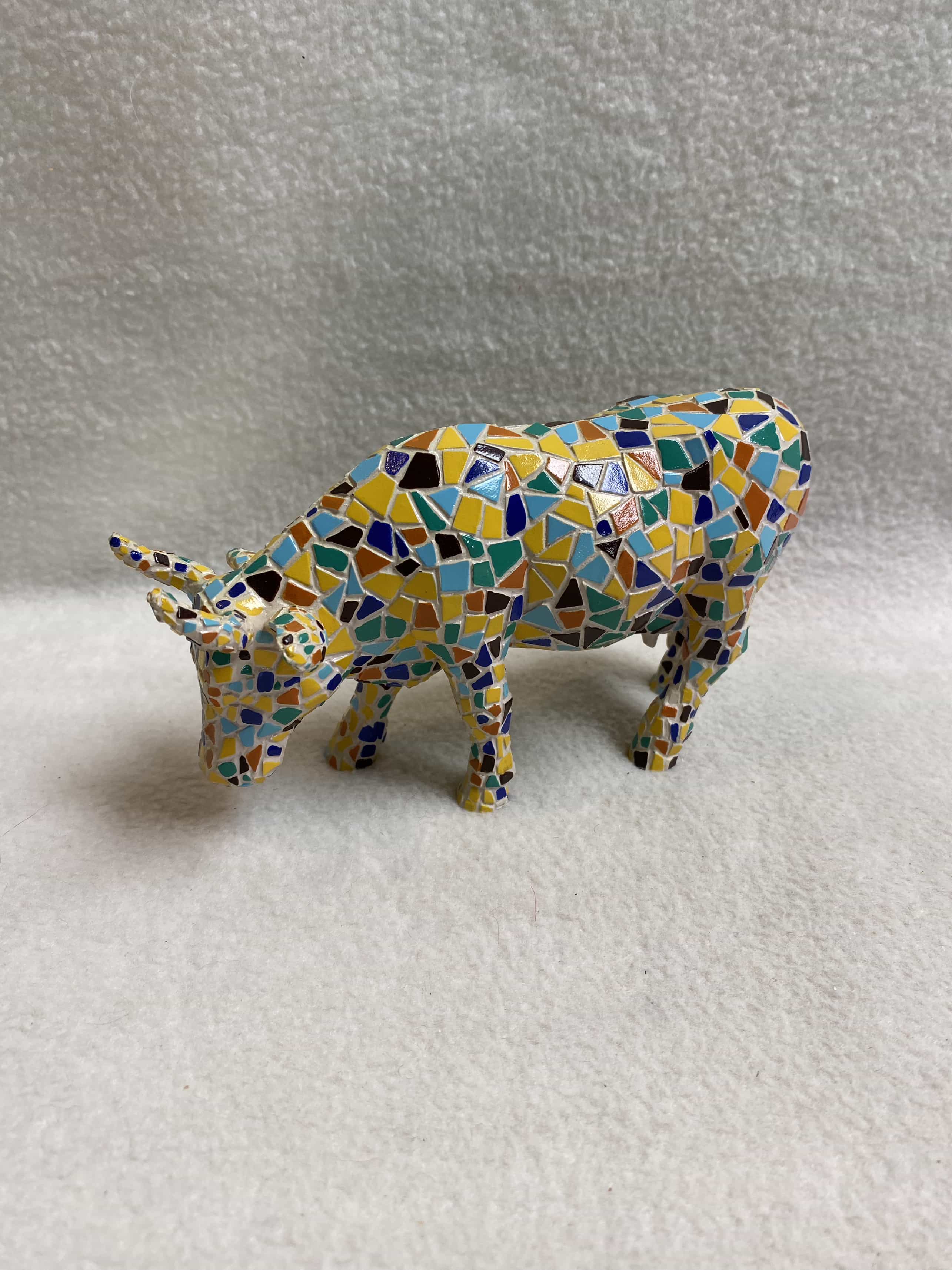 Vintage Cow Parade Mosaic Cow/Steer Figurine (N133)