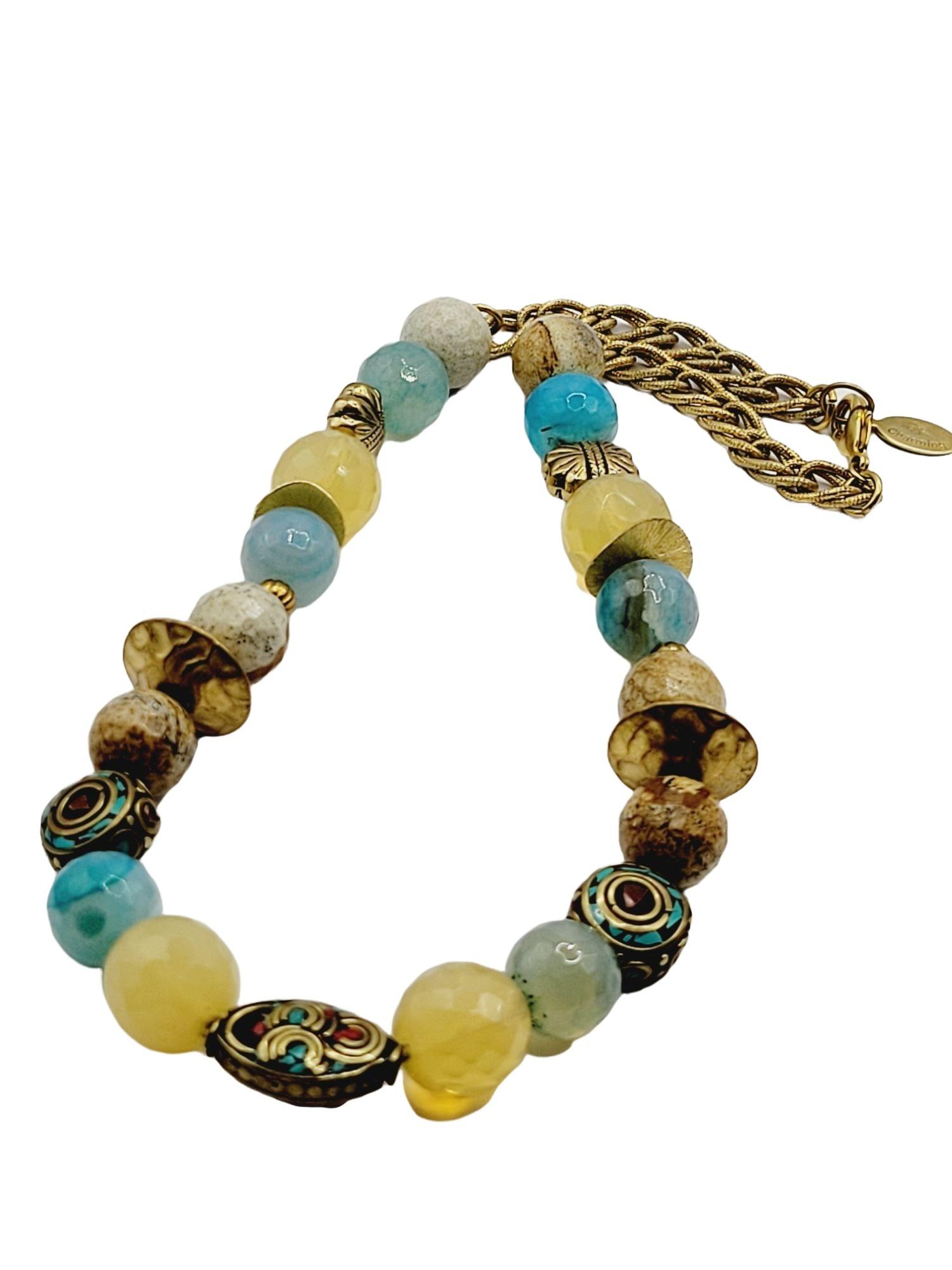 Signed Bee Charming NOS Semi Precious Necklace (A320)