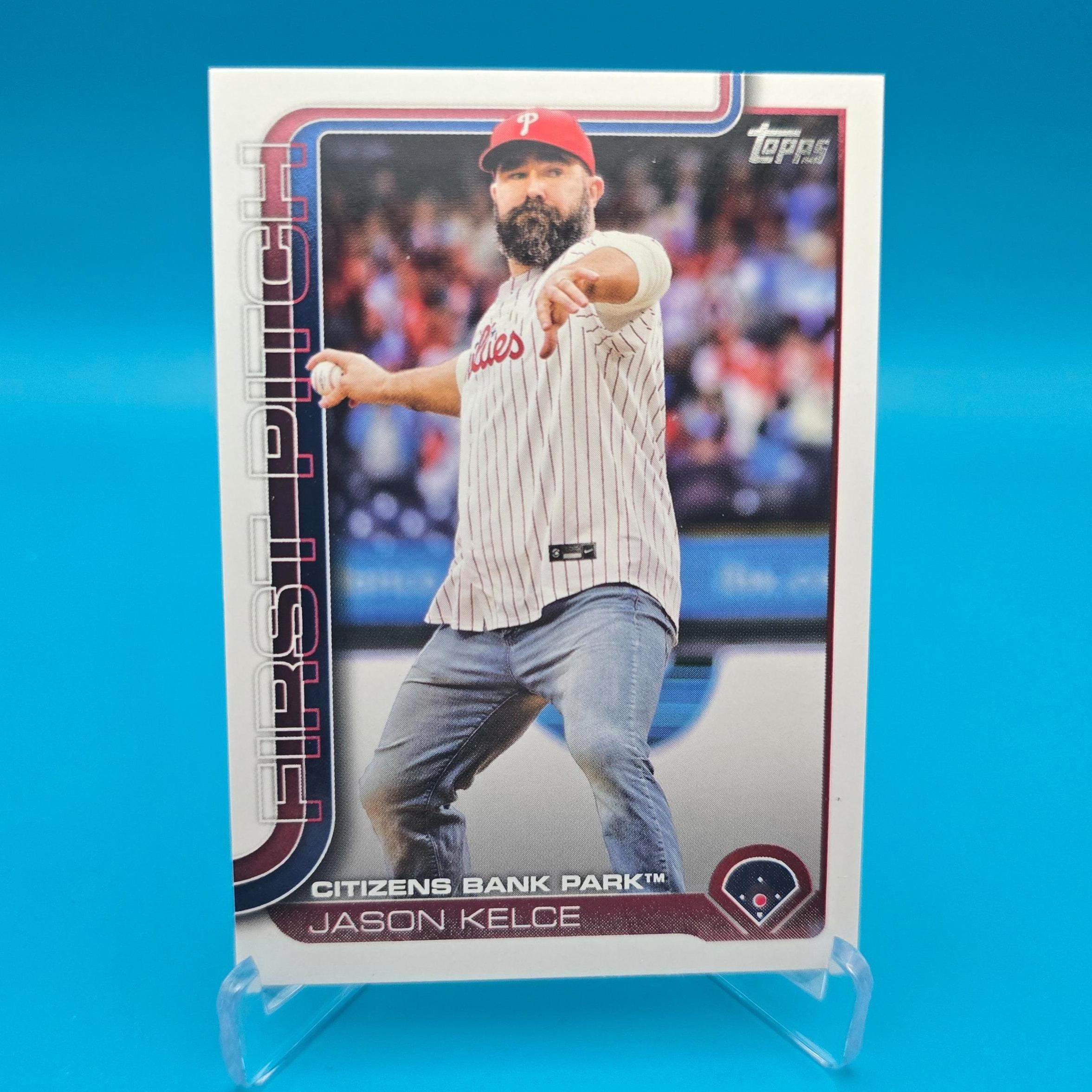 Jason Kelce 2025 Topps Series 1 First Pitch Citizens Bank Park ...