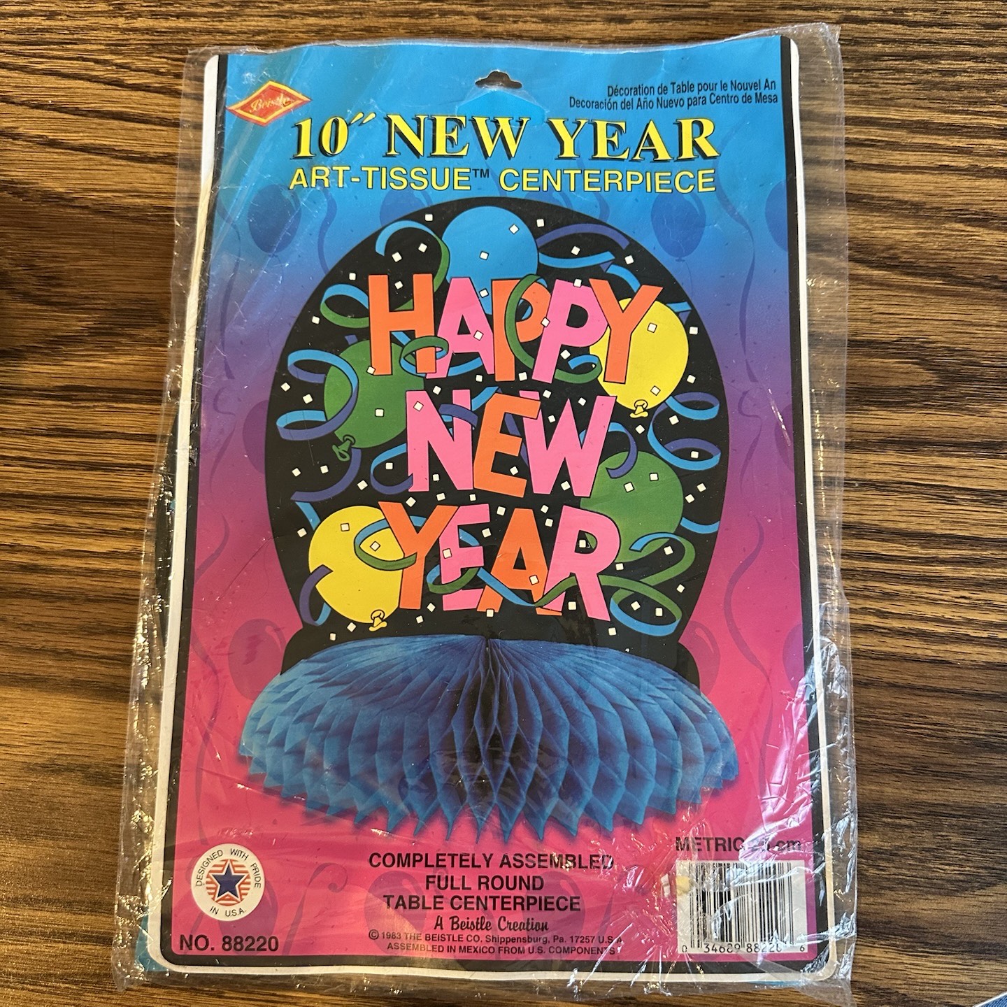 Vintage Beistle Co 10” Happy New Year Honeycomb Tissue Centerpiece 1983 ...