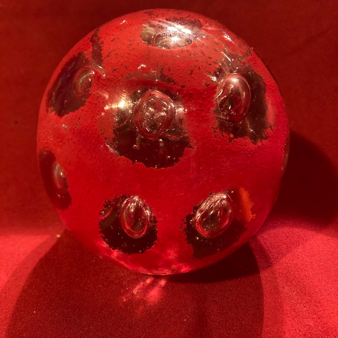 07. VTG Red Paperweight