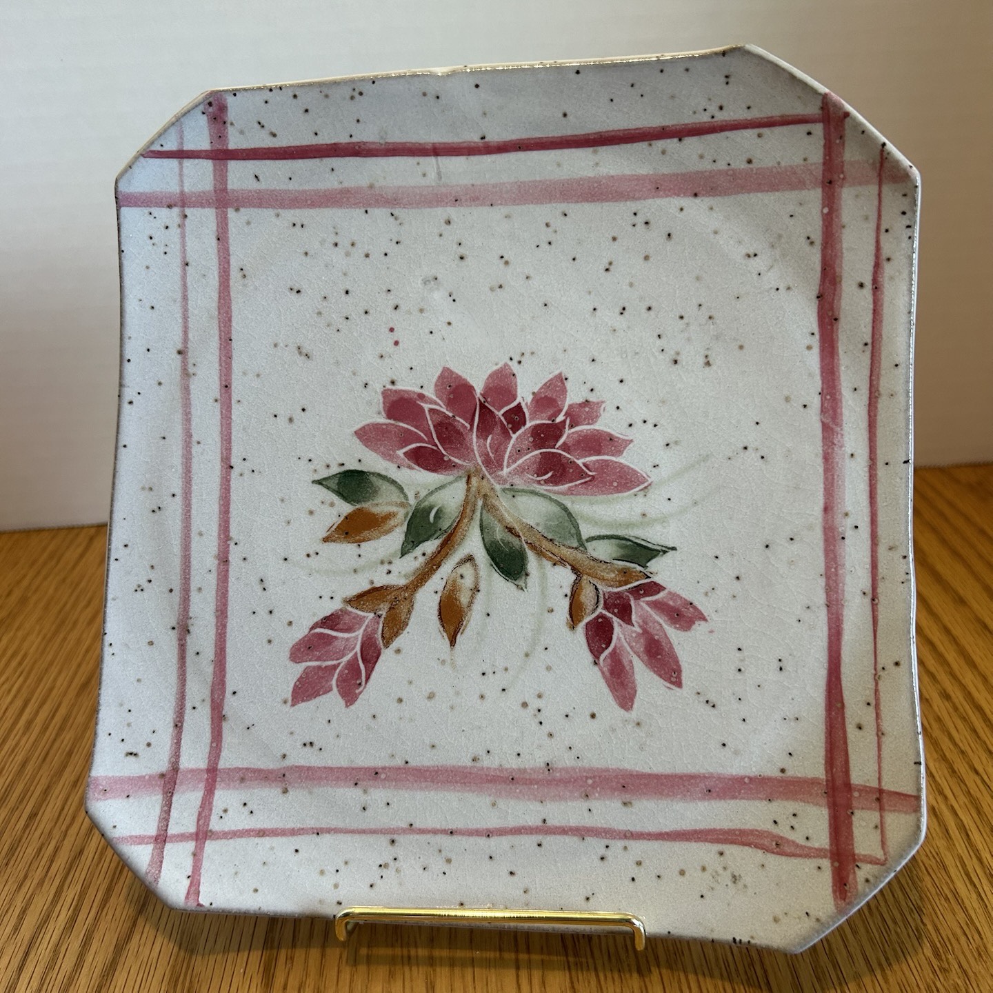 Pottery Plate “Lotus” By Montana Artist Betty Filius From Fox Farm Pottery