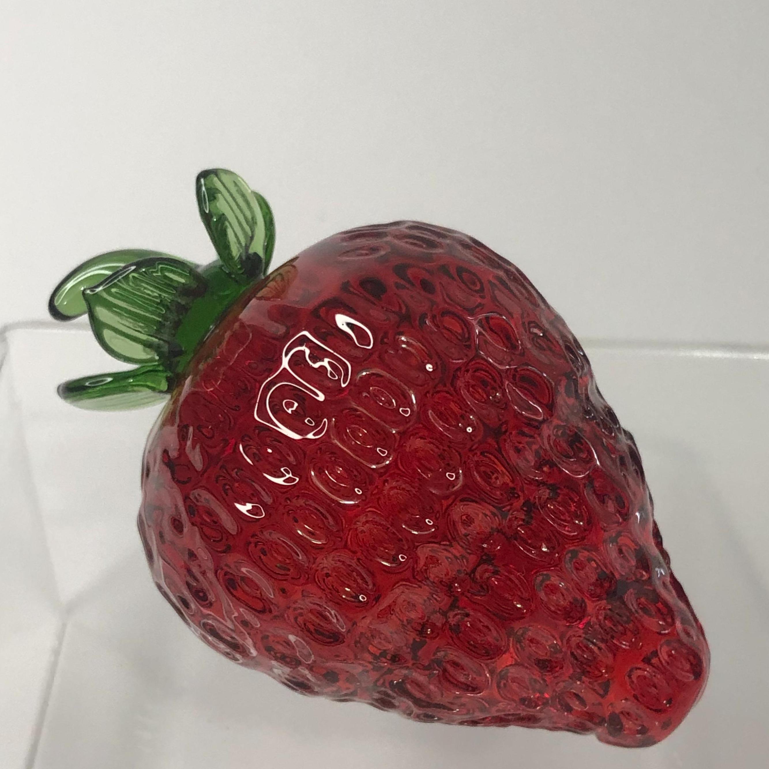 Art Glass Red Strawberry Figurine