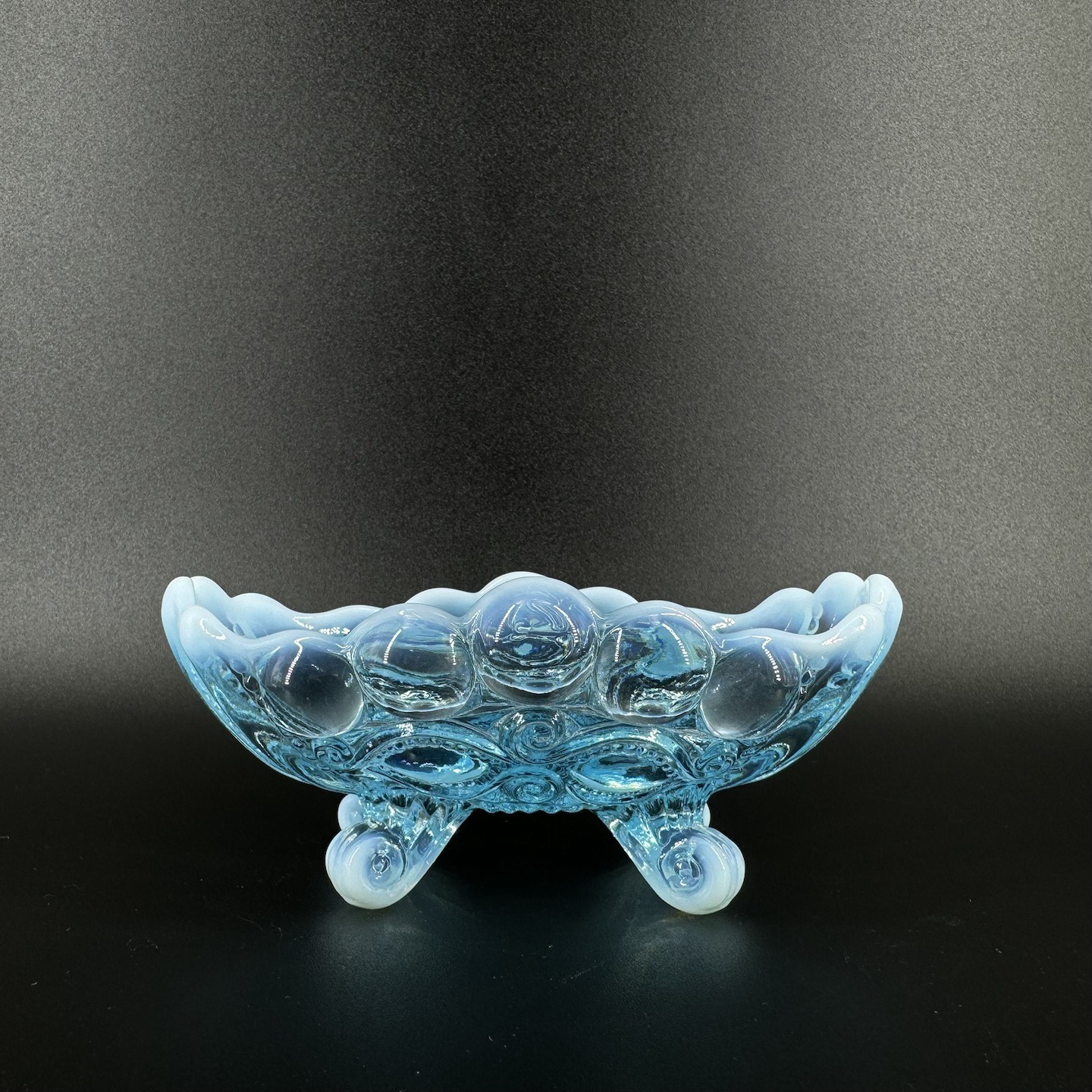 Missed Blue Opalescent Winking Eye Dish