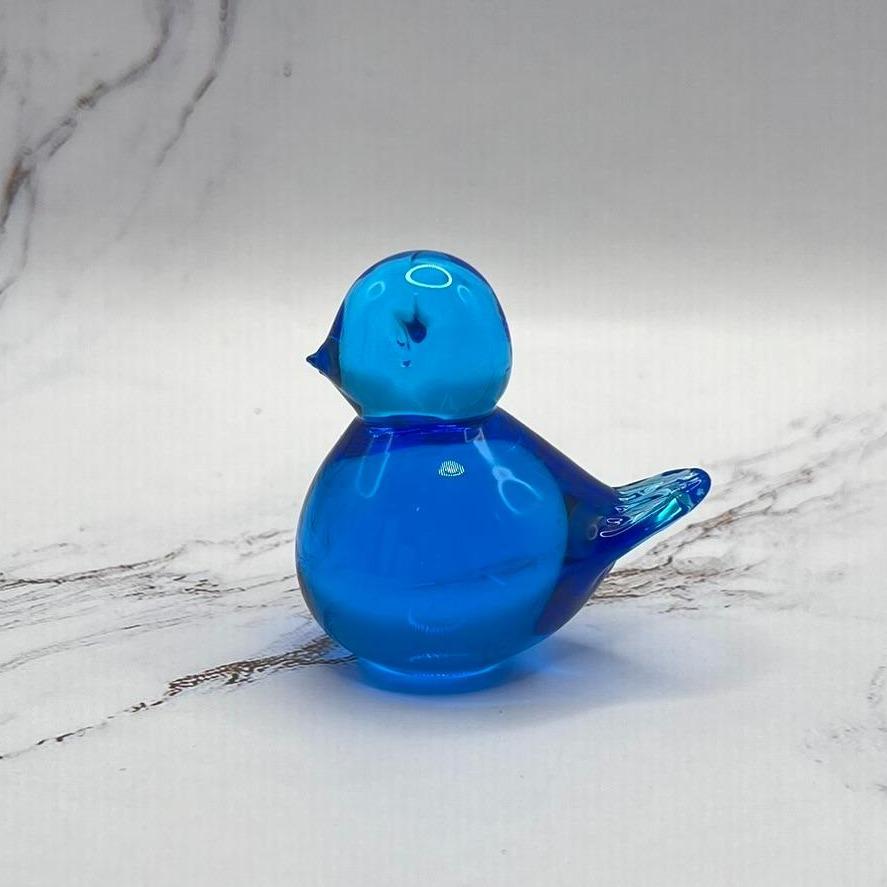 Larson Crystal Blue Bird Paperweight USA Made