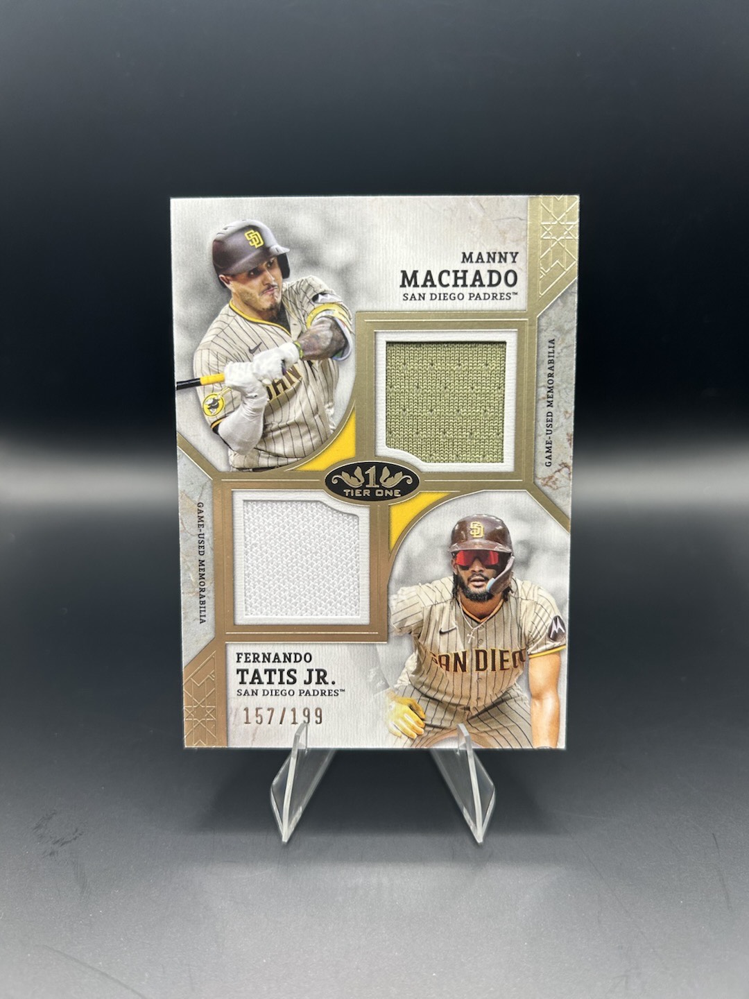 Fernando Tatis Jr, Manny Machado 2024 Topps Tier One Dual Player Relic ...