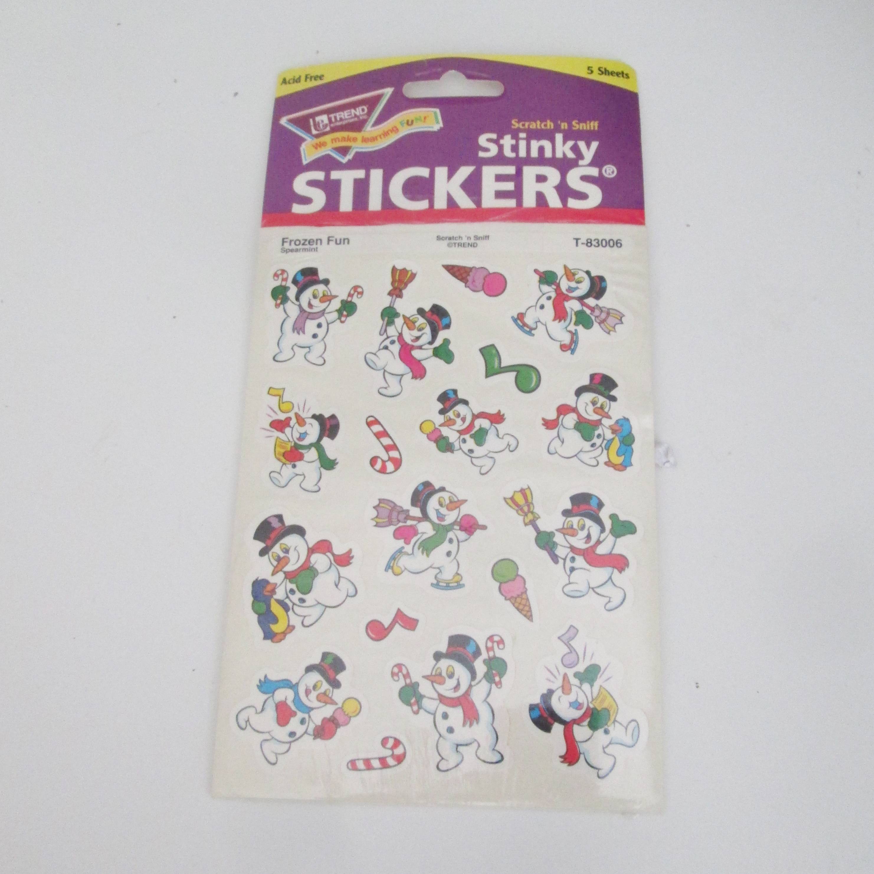 NOS Vintage TREND Scratch n Sniff Stinky Stickers Frozen Fun T-83006