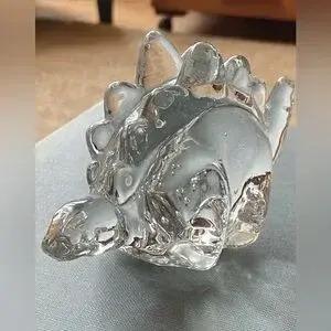 Paperweight, Vintage German crystal dinosaur, stegosaurus, polished ...