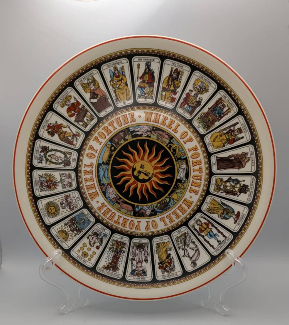 Vintage c.1970s -Rare WEDGWOOD - WHEEL OF FORTUNE TAROT CARD PLATE - 10inch