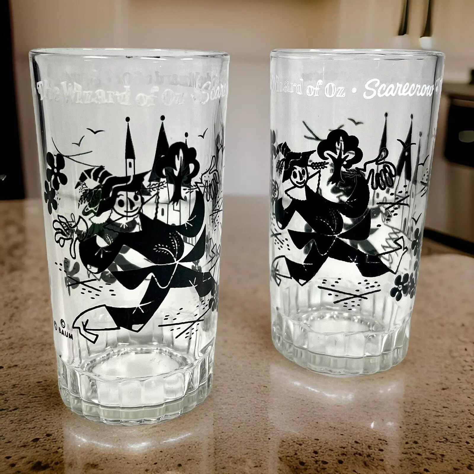 Vintage Wizard Of Oz Swift Peanut Butter Jars Scarecrow Tumblers 11 oz ...