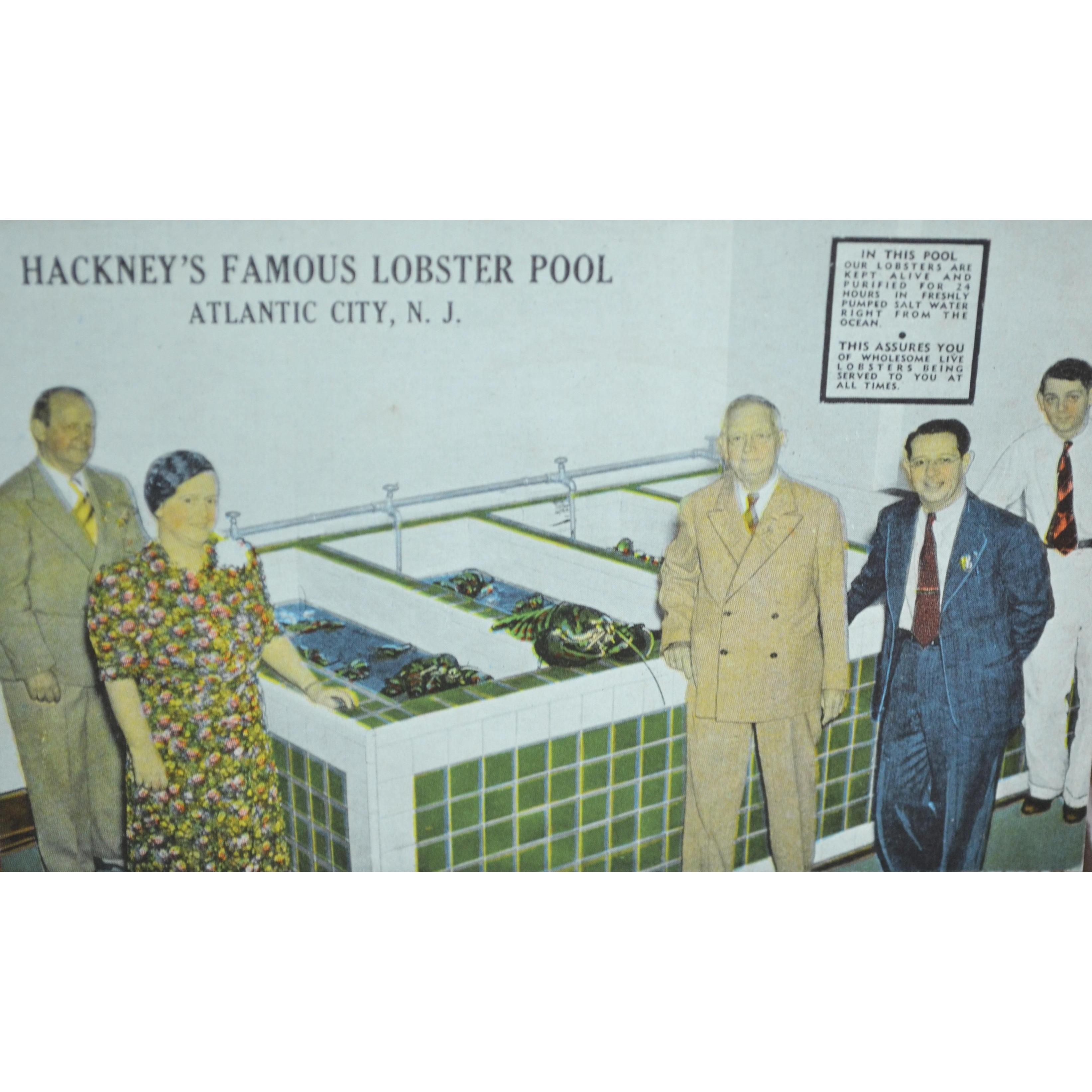Vintage Postcard Hackney's Lobster Pool Atlantic City NJ Restaurants Seafood NE Cities