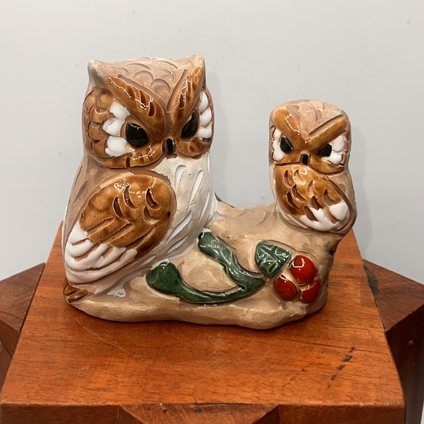 Rare* Ceramica Cetam Handmade Rinconada “Corner Art” Owls Figurine