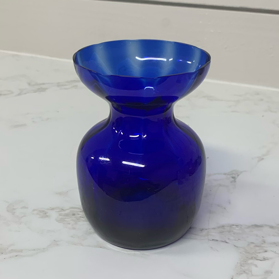 Vintage Holmegaard Glass Blue Hyacinth Vase