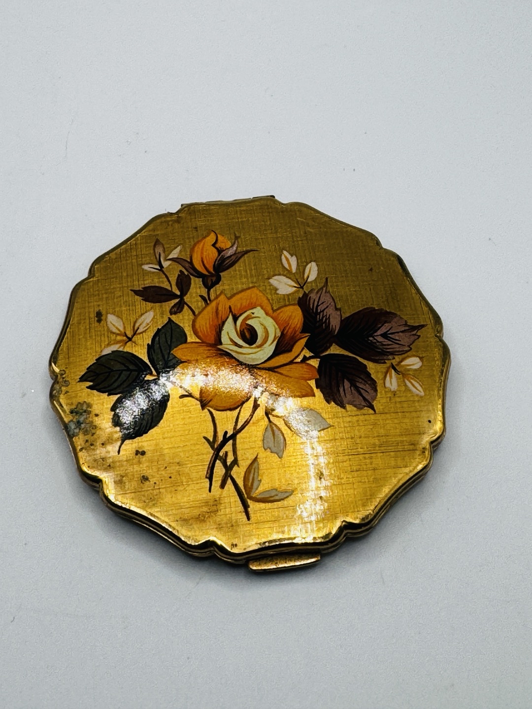 Signed Floral Compact