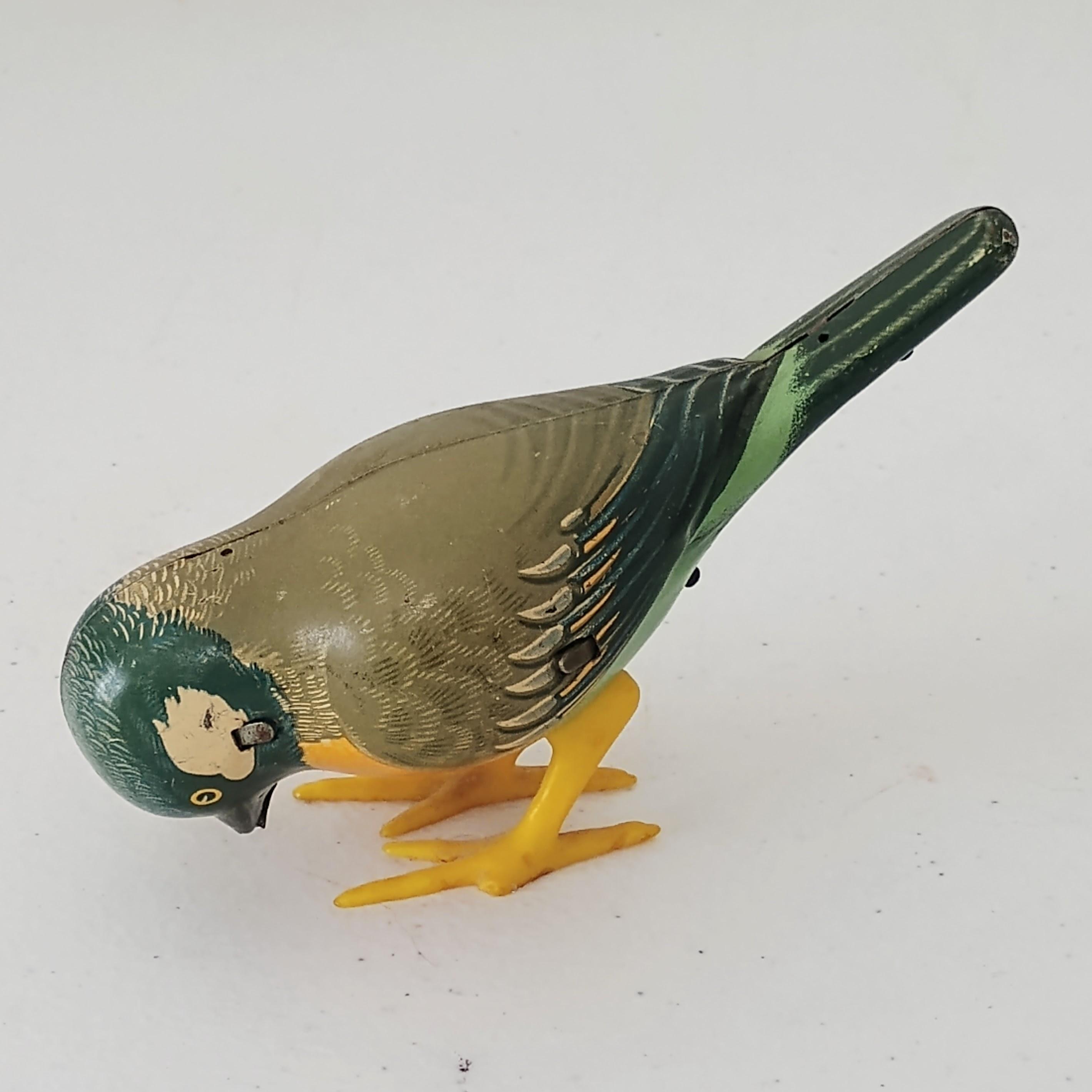 Vintage Kohler Germany Tin Litho Wind Up Bird Pecking NO KEY READ