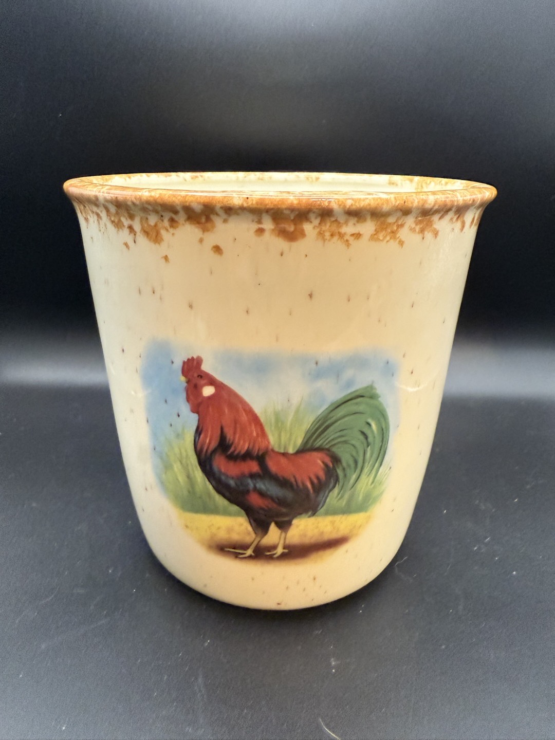 Ceramic Rooster Utensil Holder
