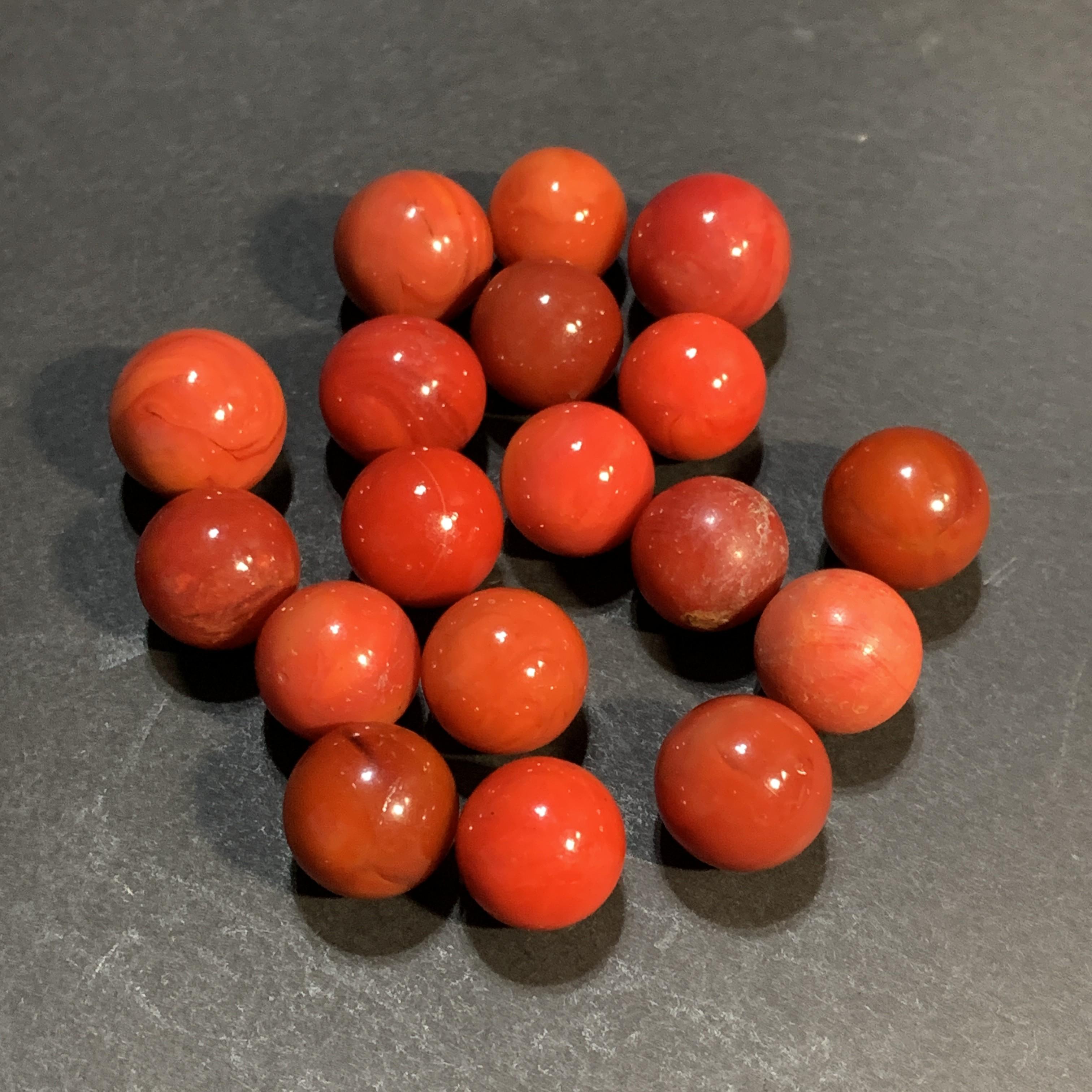 18 Red Glass Marbles