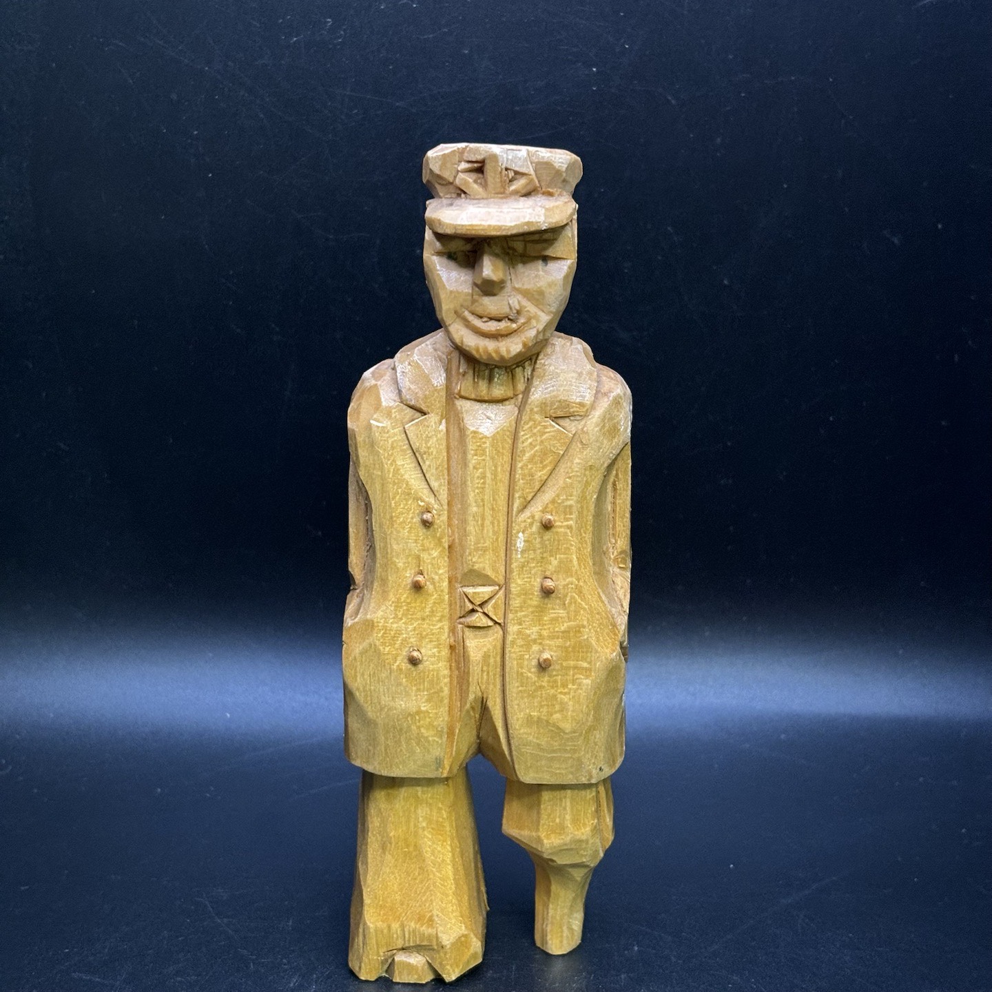 Wooden Hand Carved Sailor Captain Peg Leg 6.25”