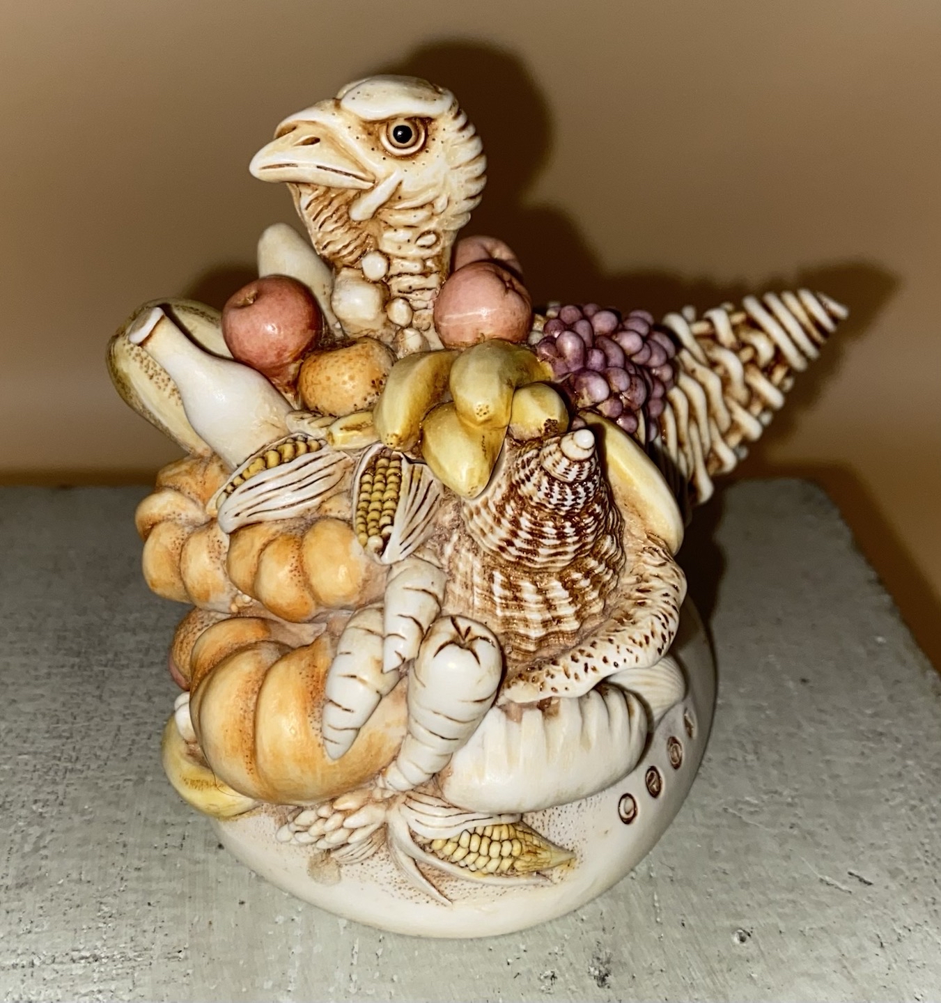 Harmony Kingdom “Feasty Fest” Turkey Cornucopia Trinket Box 2003